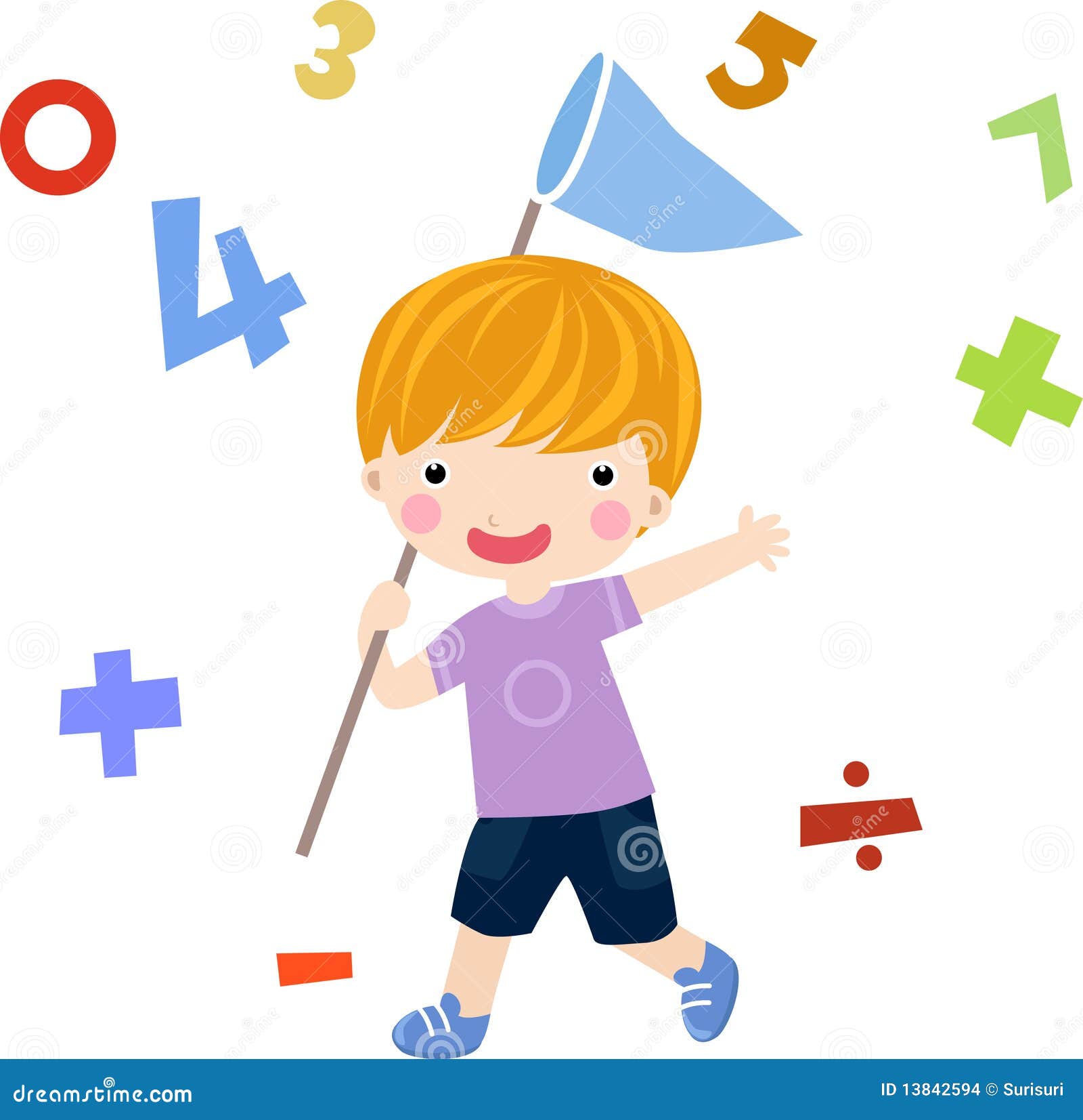 Cute Cartoon Of A Math Symbols Stock Vector Illustration