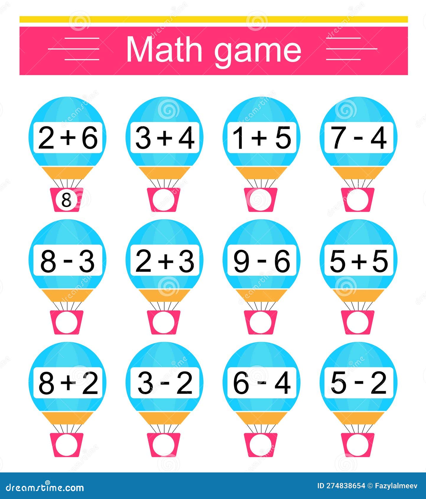 Game for Kids. Developing Numeracy Skills. Stock Vector - Illustration ...