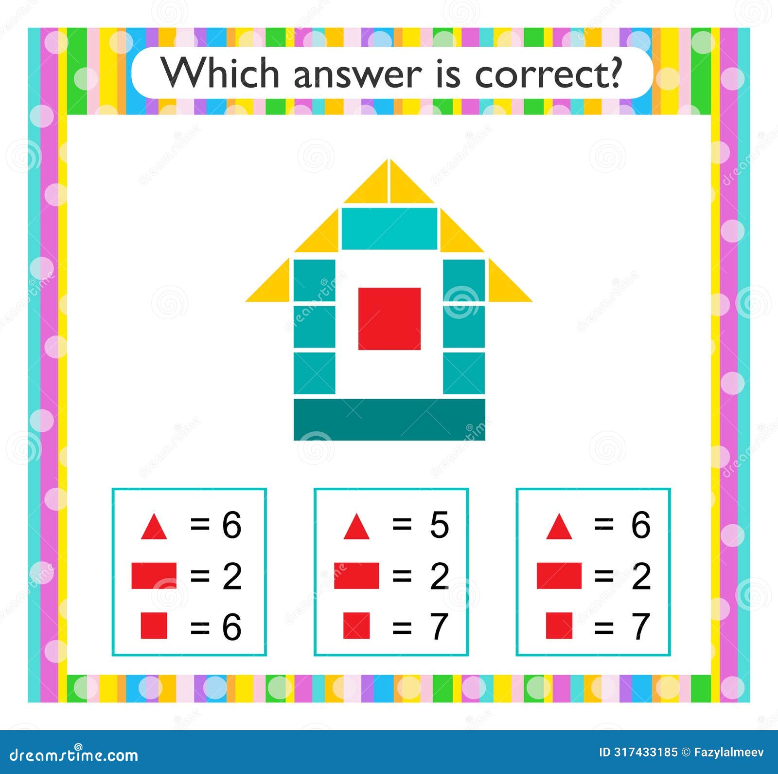 Math Activity for Children. Find the Correct Answer Stock Vector ...