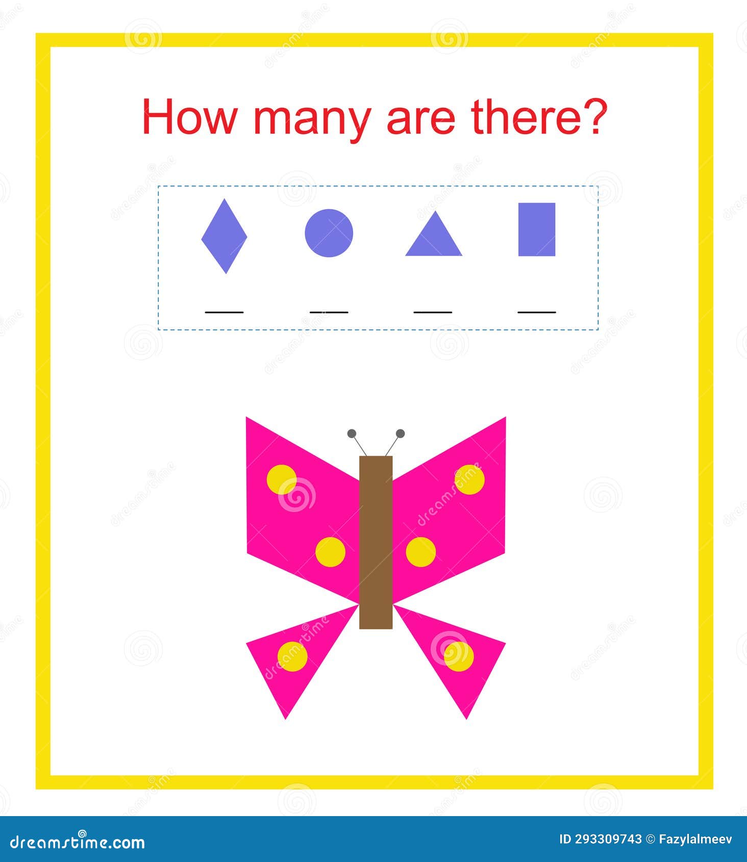 Math Activity for Children. How Many Geometric Shapes? Developing ...