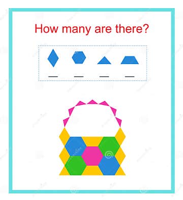 Math Activity for Children. How Many Geometric Shapes? Developing ...