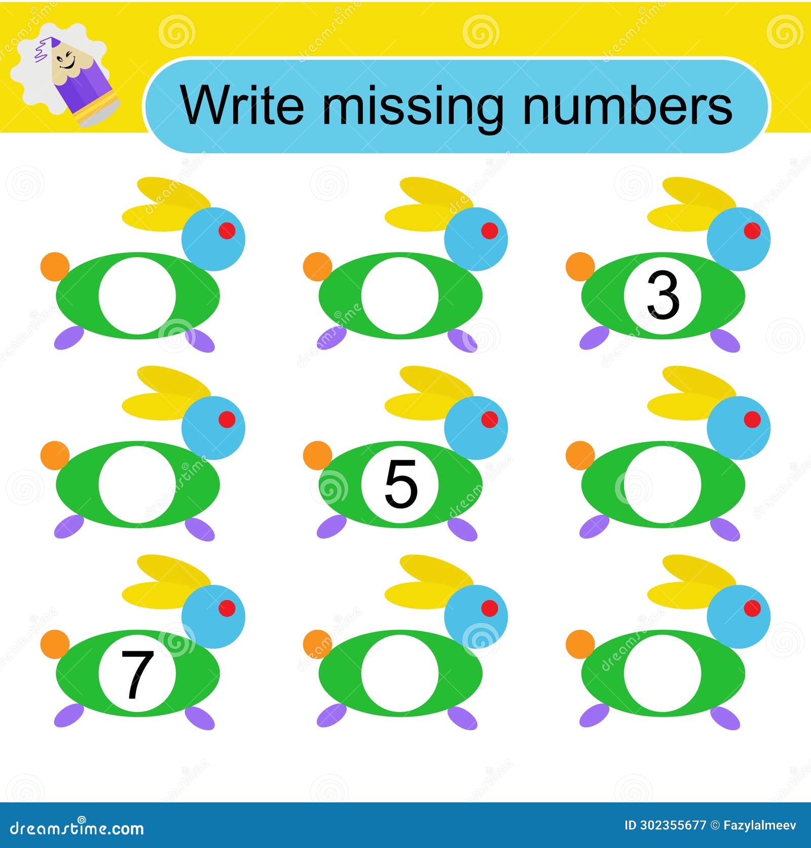 Math Activity. Activity Page for Preschoolers. Cartoon Hare. Stock ...