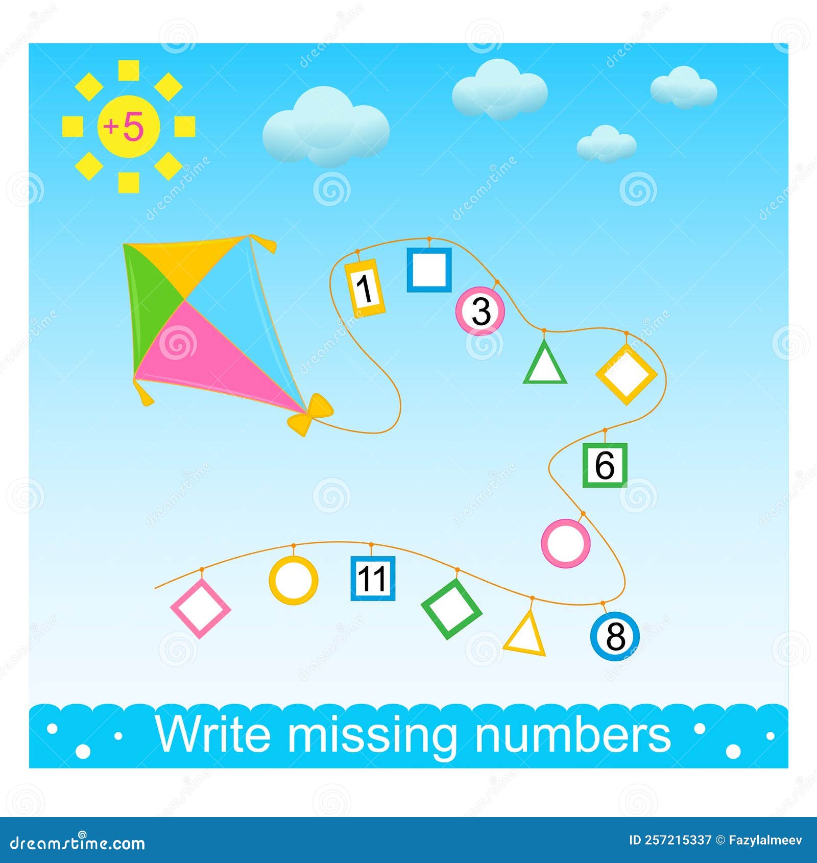 Math Activity for Kids. Developing Numeracy Skills. Write Missing ...