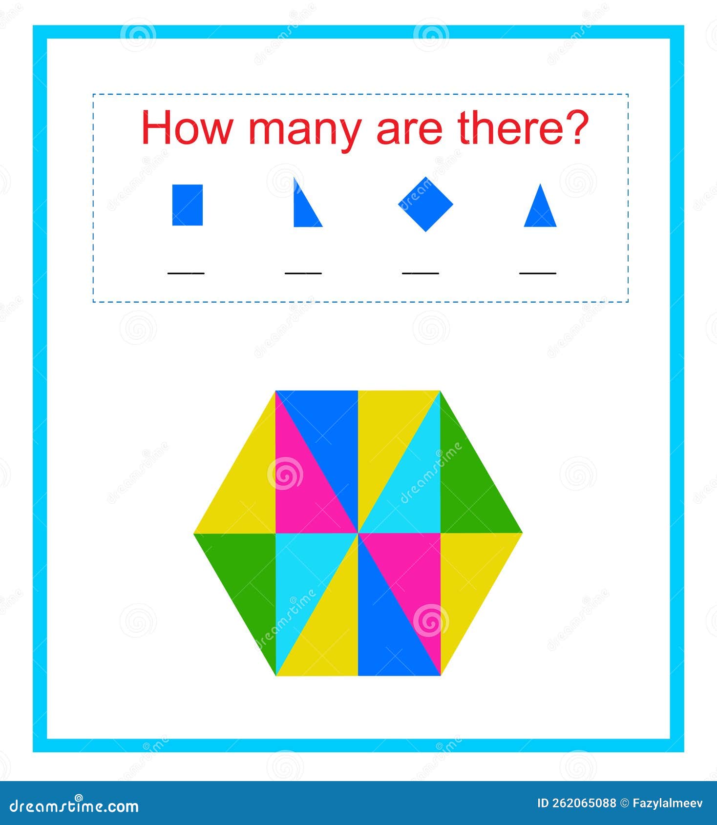 Math Activity for Kids. How Many Geometric Shapes? Developing Numeracy ...