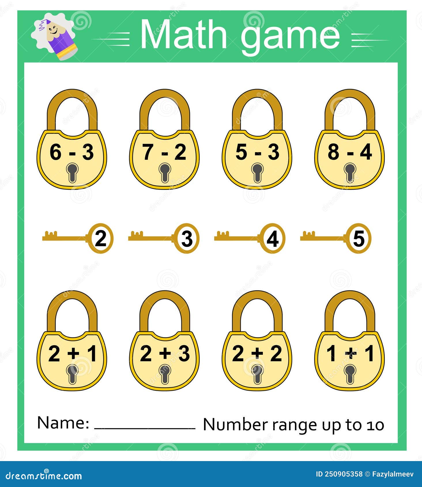 Developing Numeracy Skills. Math Game for Children. Vector Illustration ...