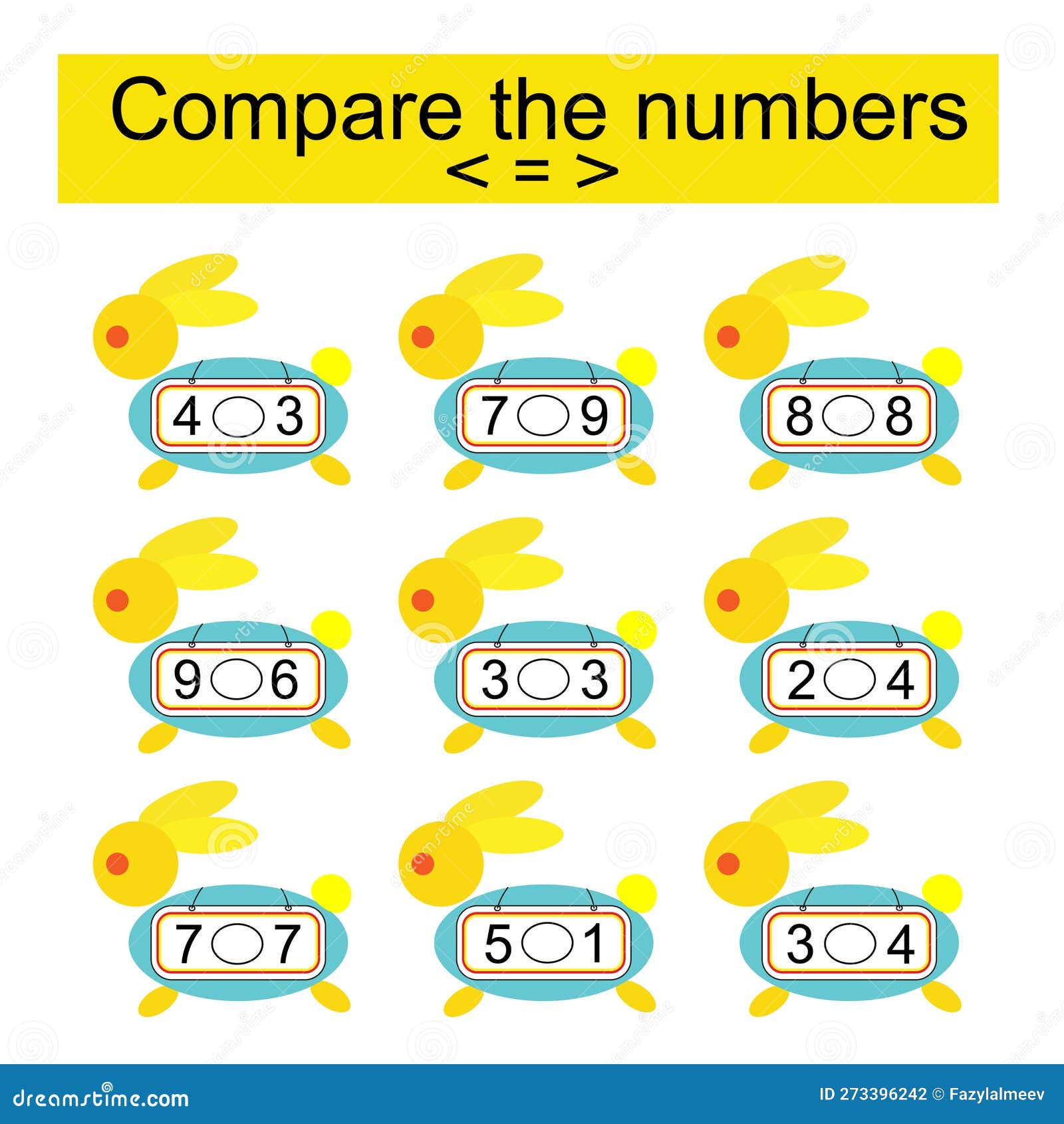 Math Activity for Kids. Compare the Numbers. Number Range Up To 10 ...