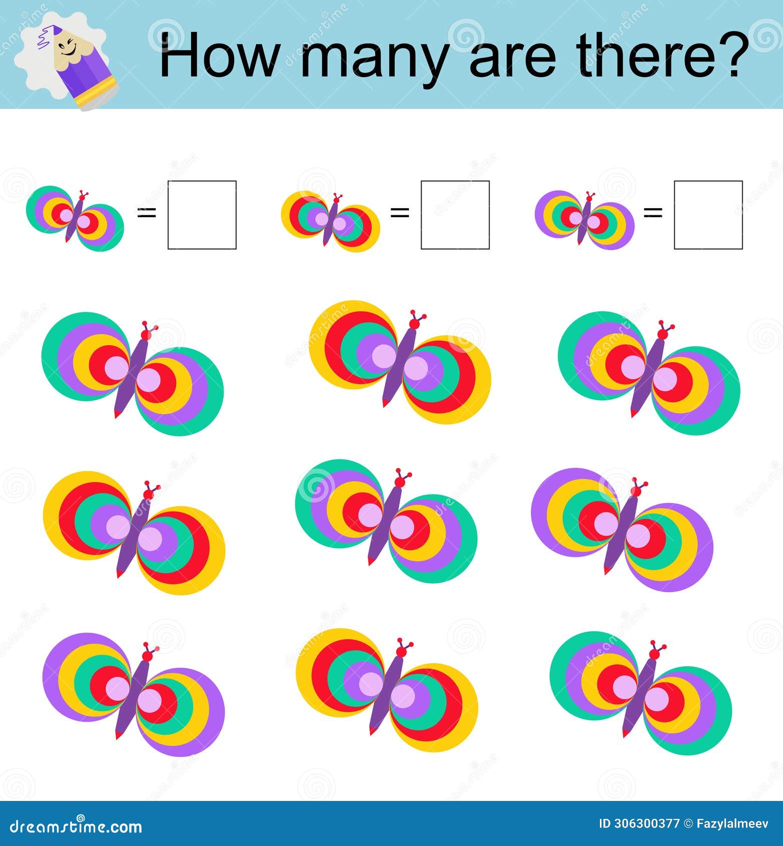 Math Activity for Kids. Developing Numeracy Skills Stock Vector ...