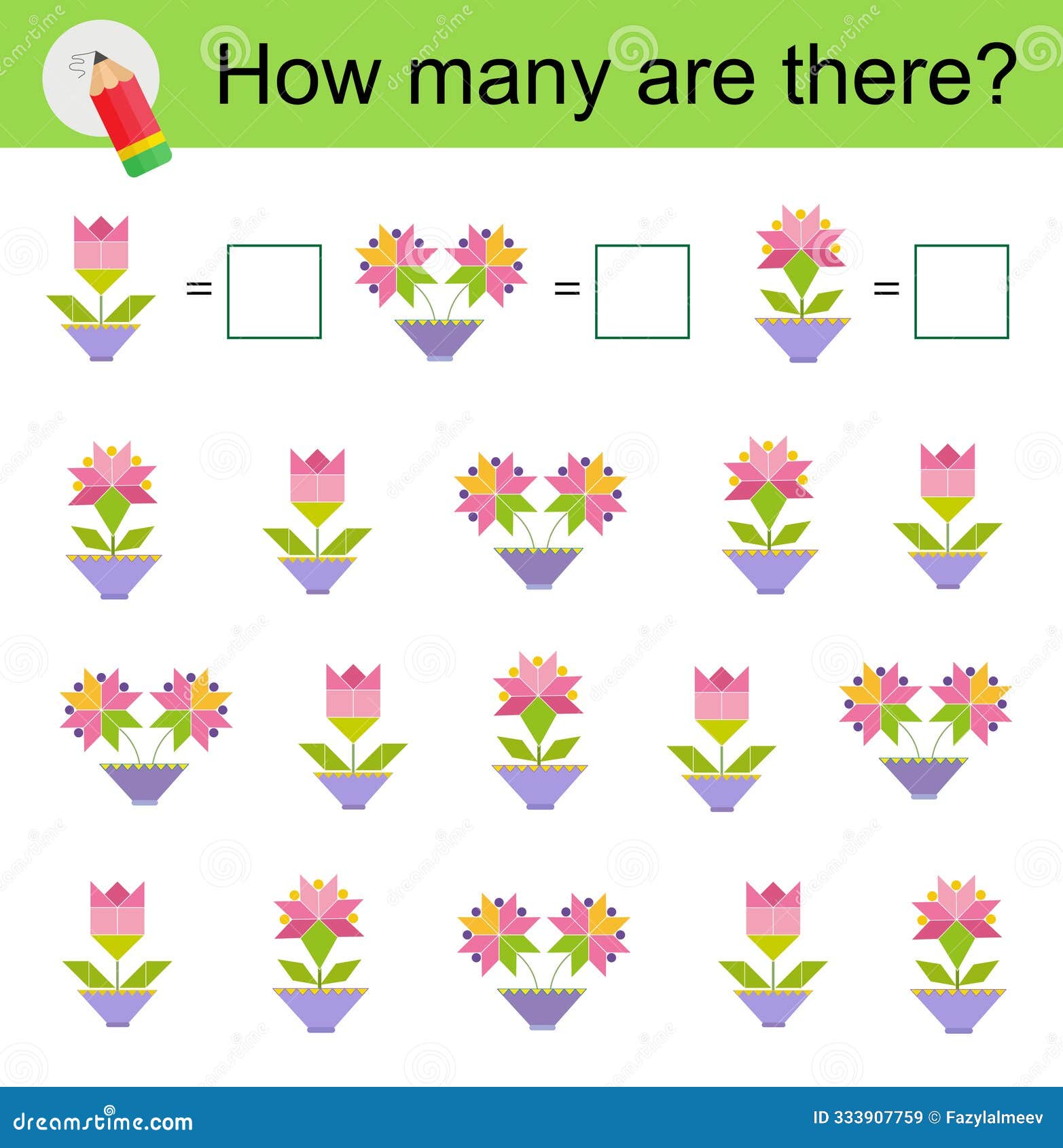 Math Activity for Kids. Developing Numeracy Skills Stock Vector ...