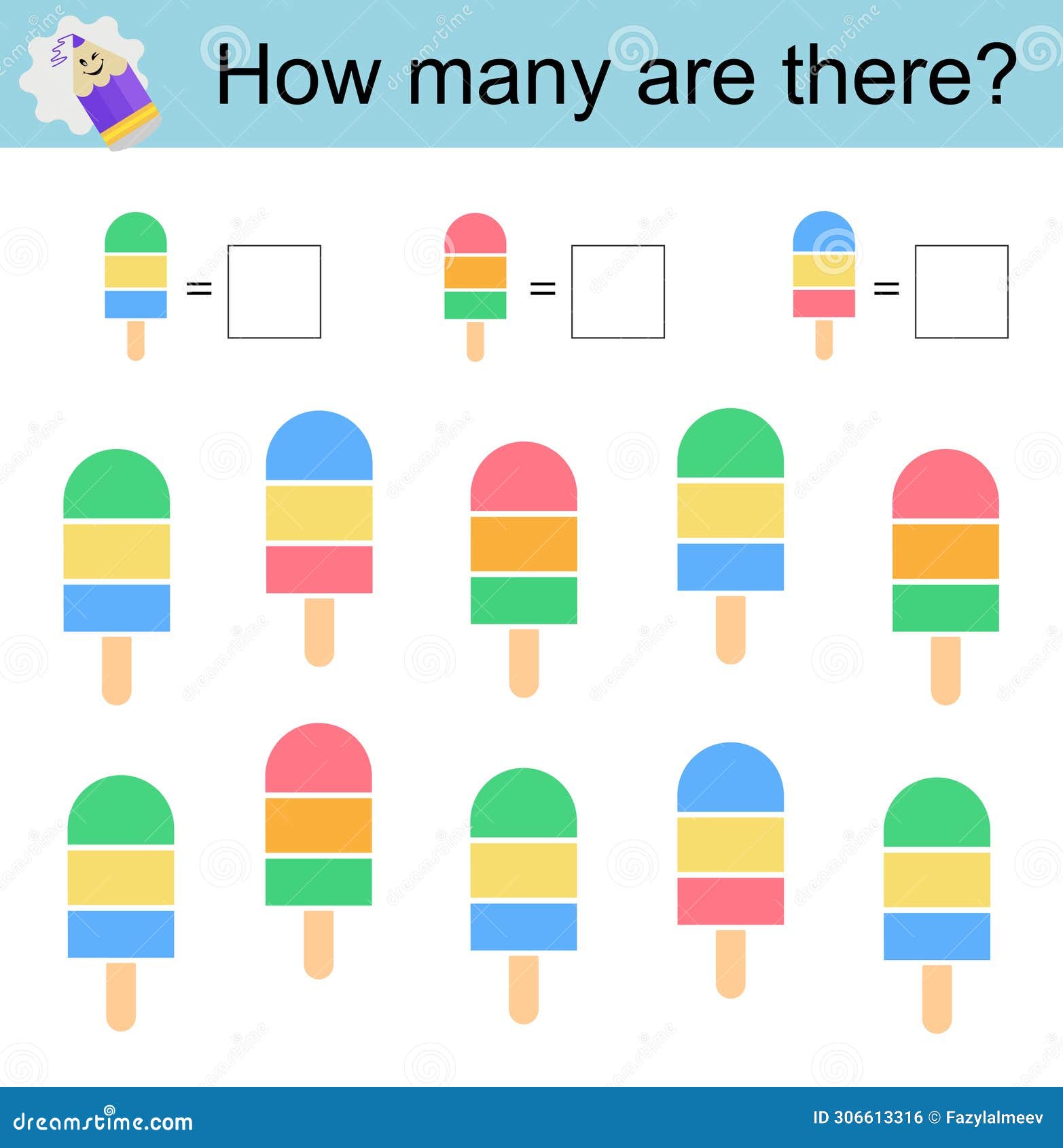 Math Activity for Kids. Developing Numeracy Skills Stock Vector ...