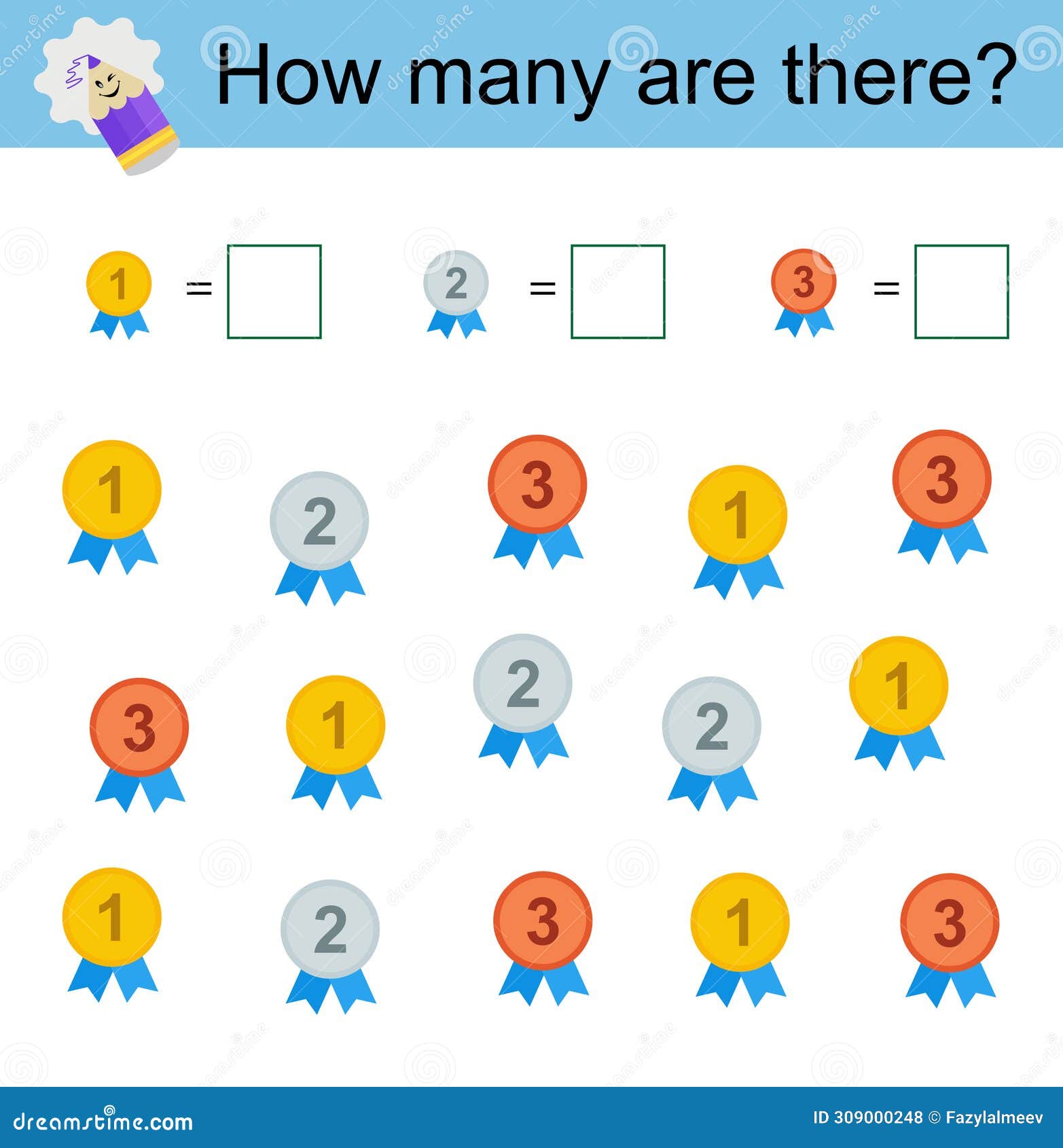 Math Activity for Kids. Developing Numeracy Skills Stock Vector ...