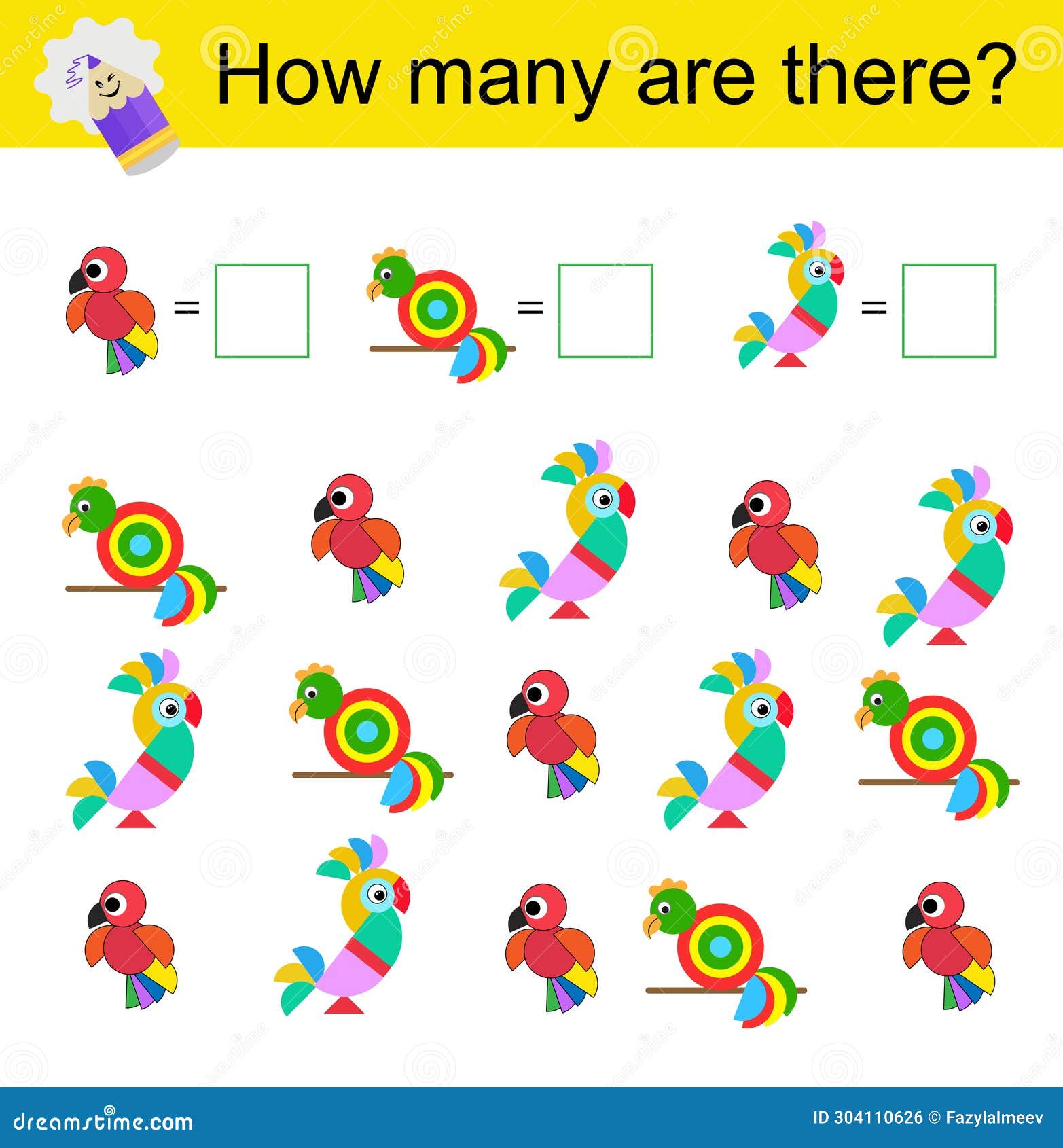 Math Activity for Kids. Developing Numeracy Skills Stock Illustration ...