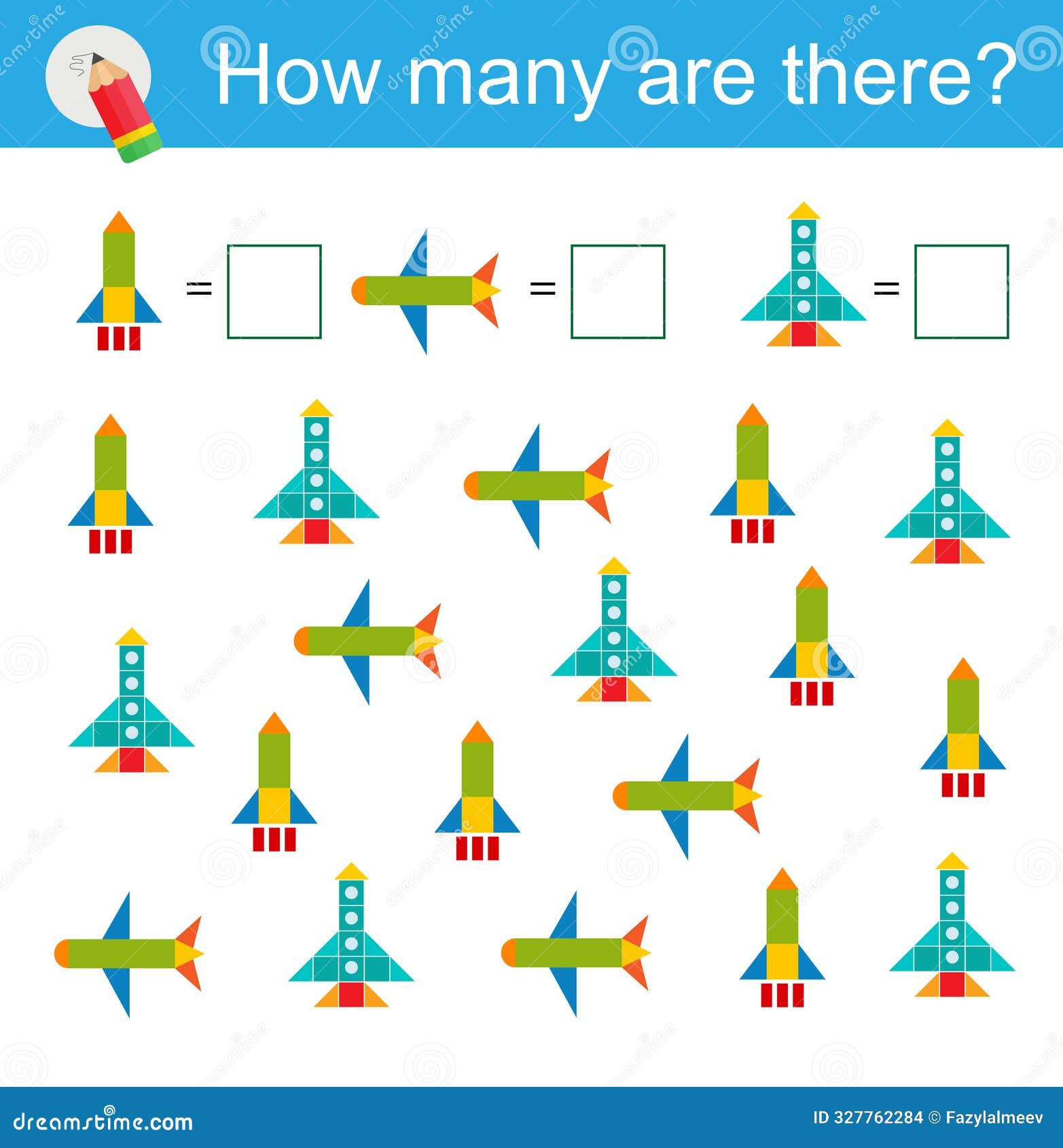Math Activity for Kids. Developing Numeracy Skills Stock Illustration ...