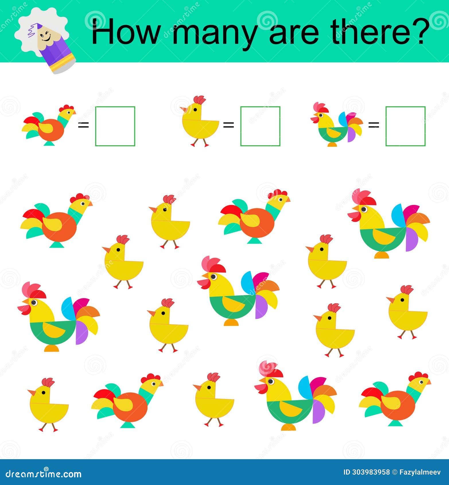 Math Activity for Kids. Developing Numeracy Skills Stock Vector ...