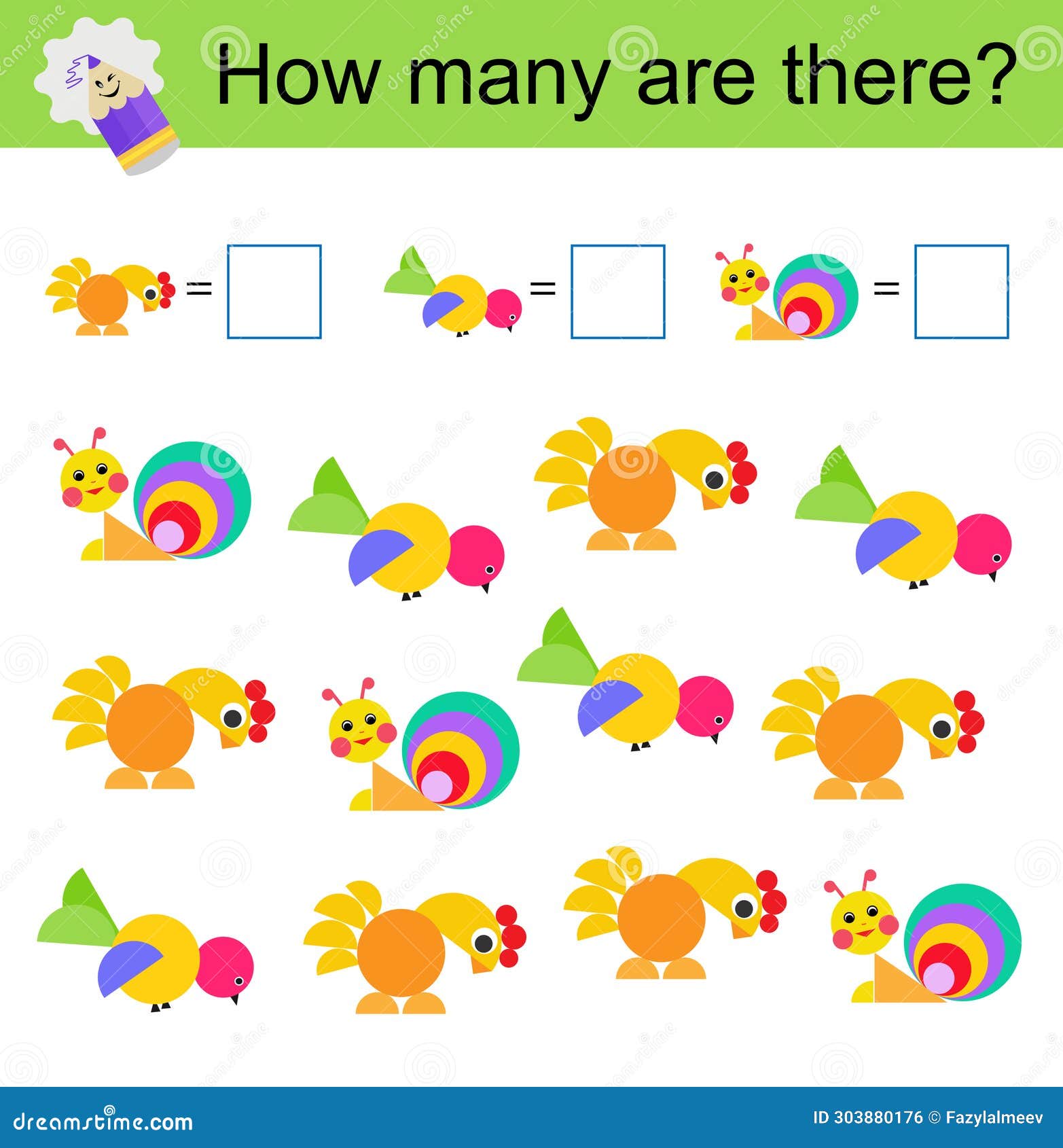 Math Activity for Kids. Developing Numeracy Skills Stock Vector ...
