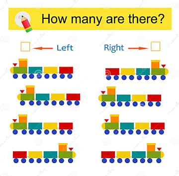 Math Activity for Kids. Cartoon Train Stock Illustration - Illustration ...