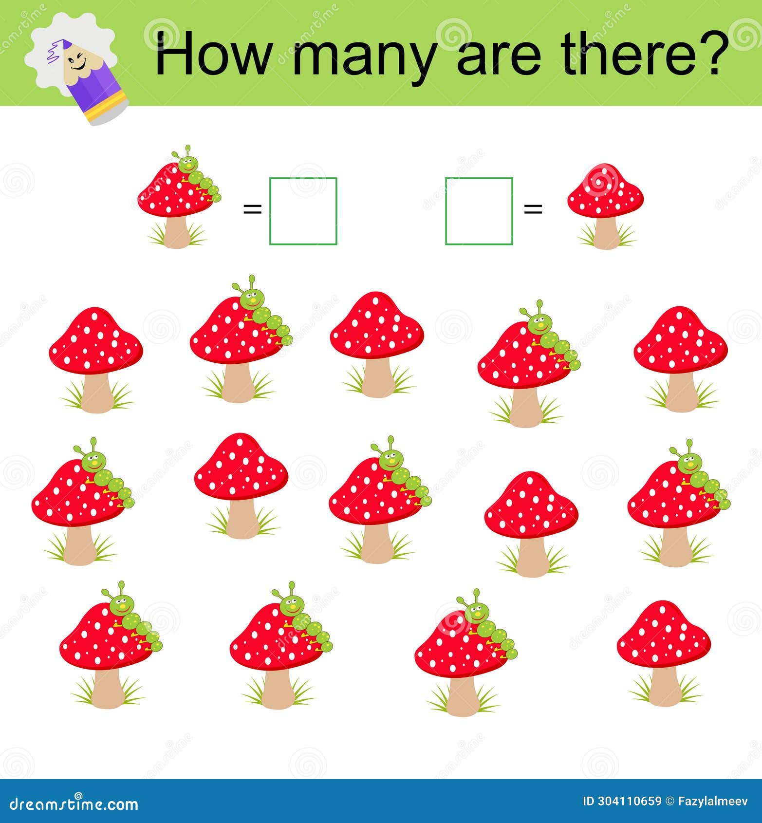 Math Activity for Kids. Developing Numeracy Skills Stock Illustration ...