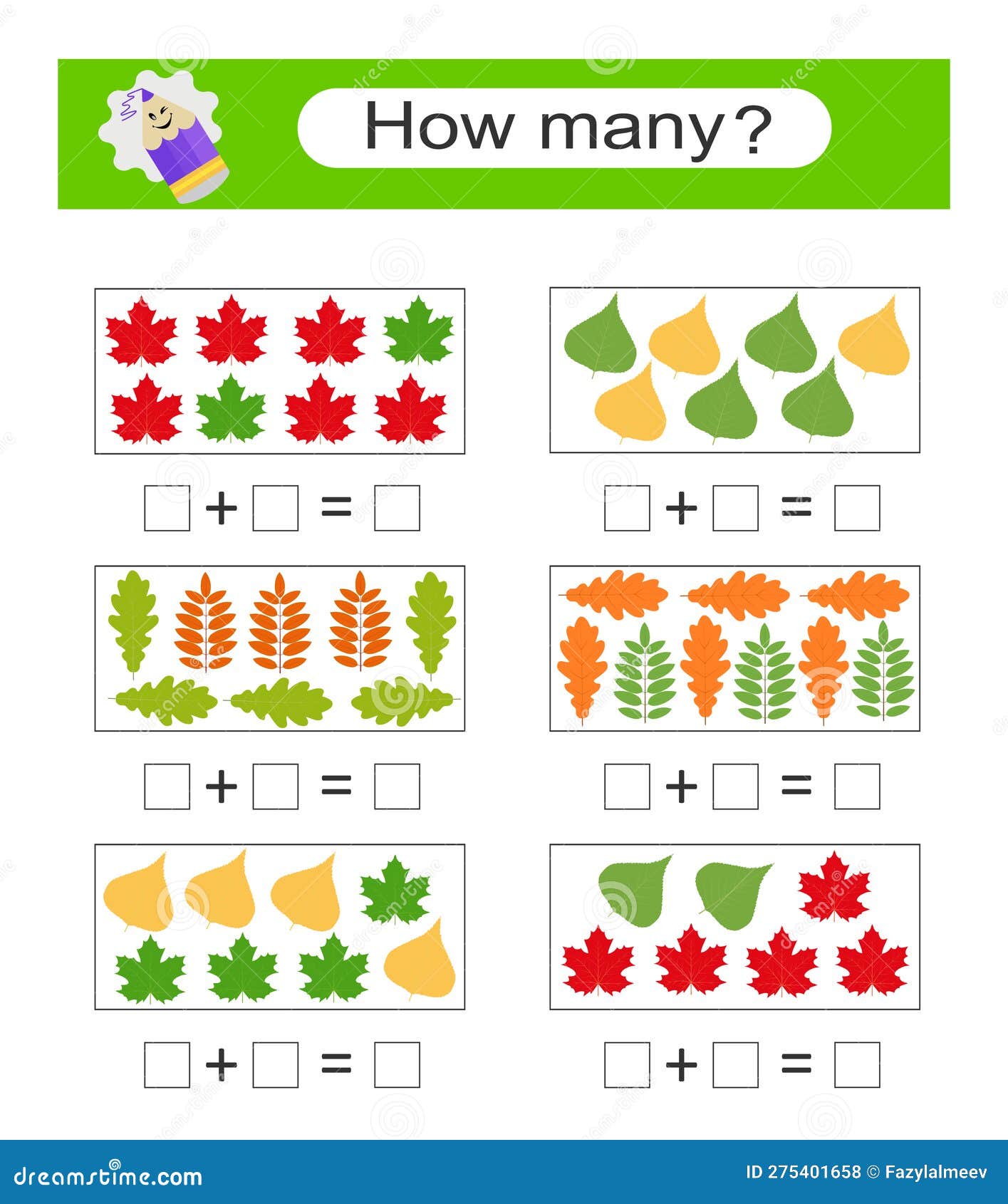 Math Game for Kids. Developing Numeracy Skills. Stock Vector ...