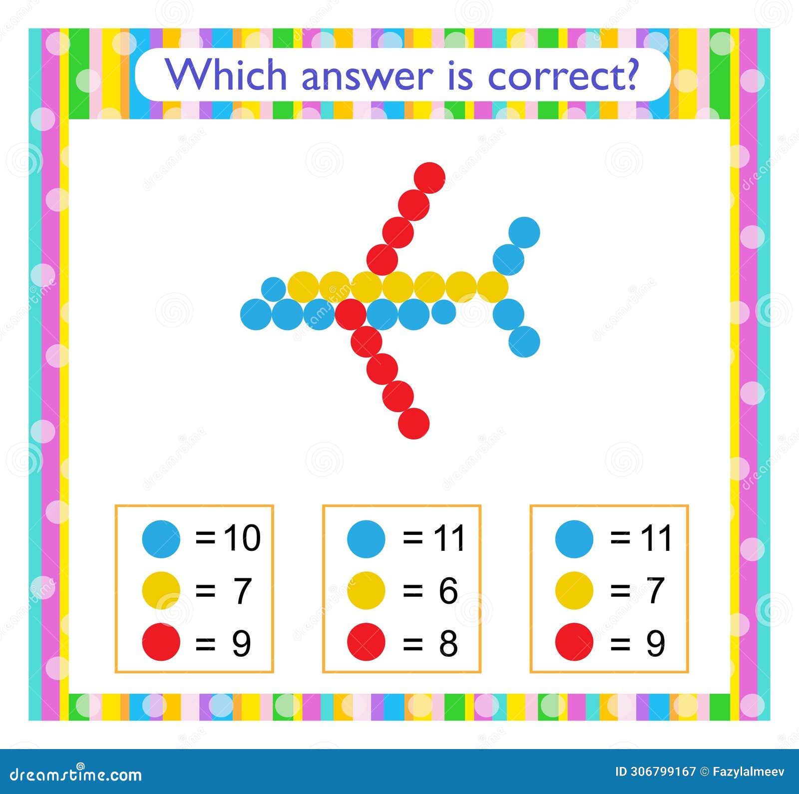 Math Activity for Kids. Find the Correct Answer Stock Vector ...