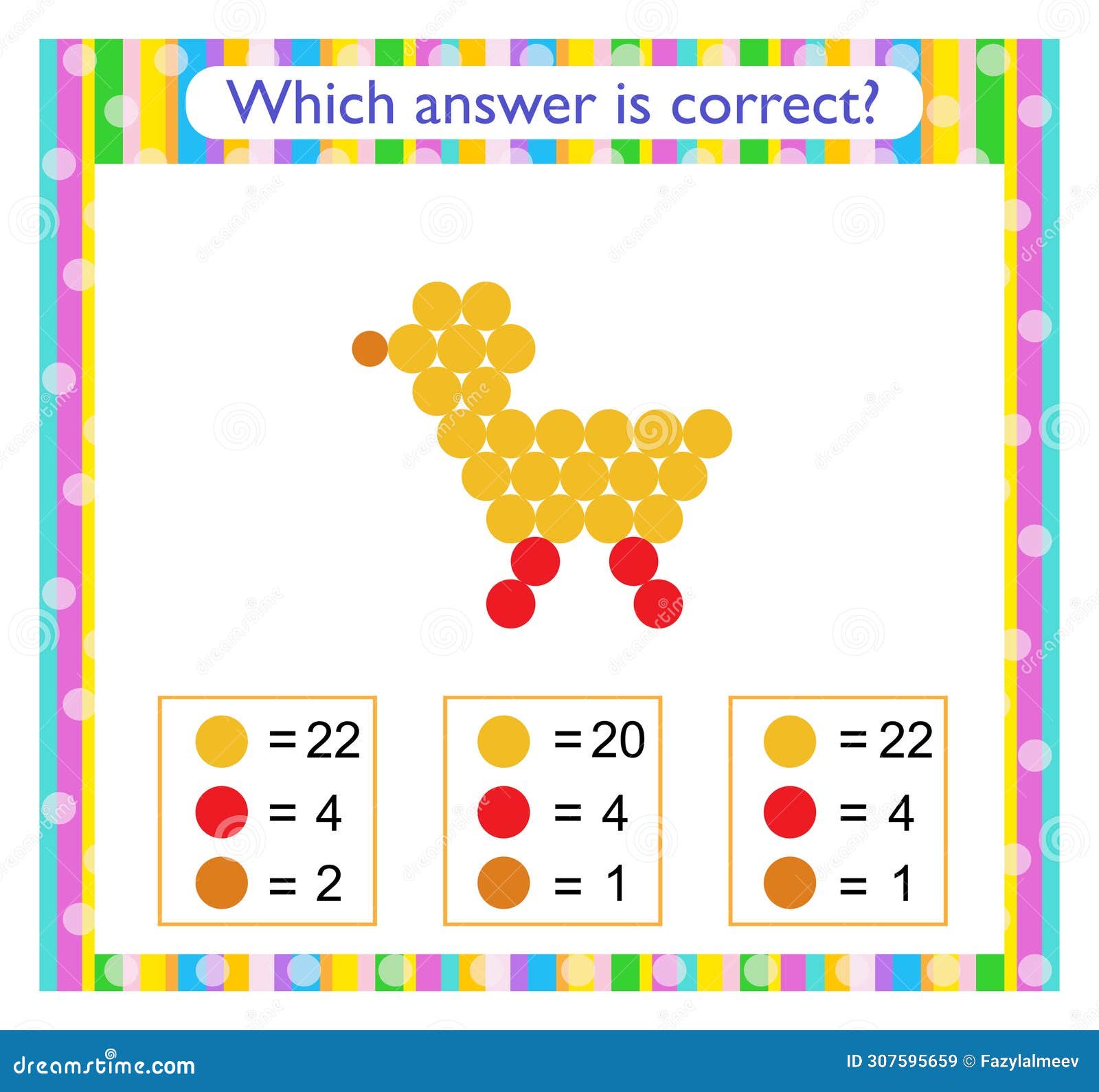 Math Activity for Kids. Find the Correct Answer Stock Illustration ...