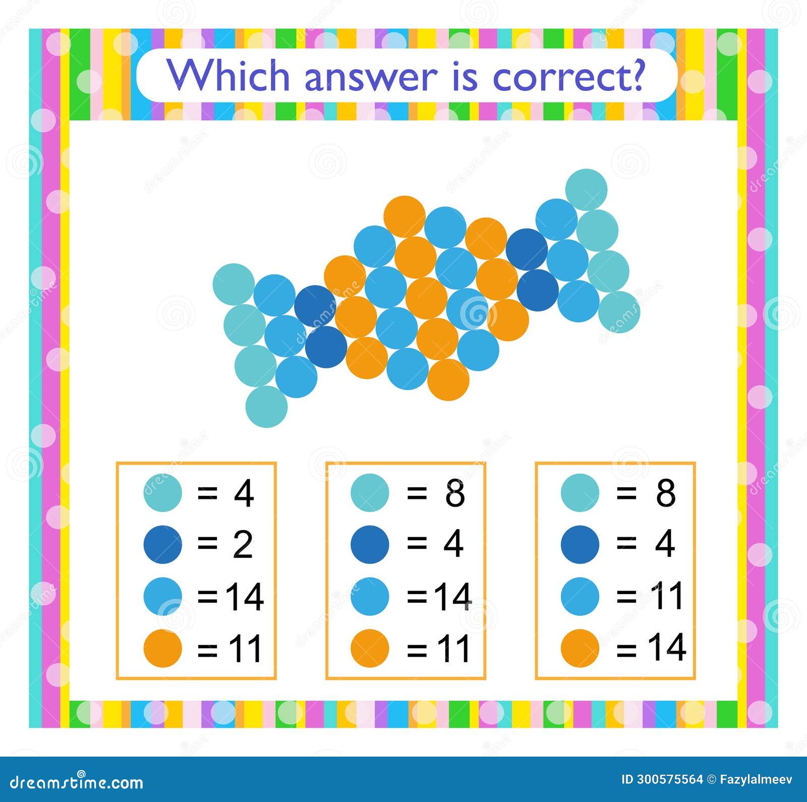 Math Activity for Kids. Find the Correct Answer. Cartoon Candy Stock ...