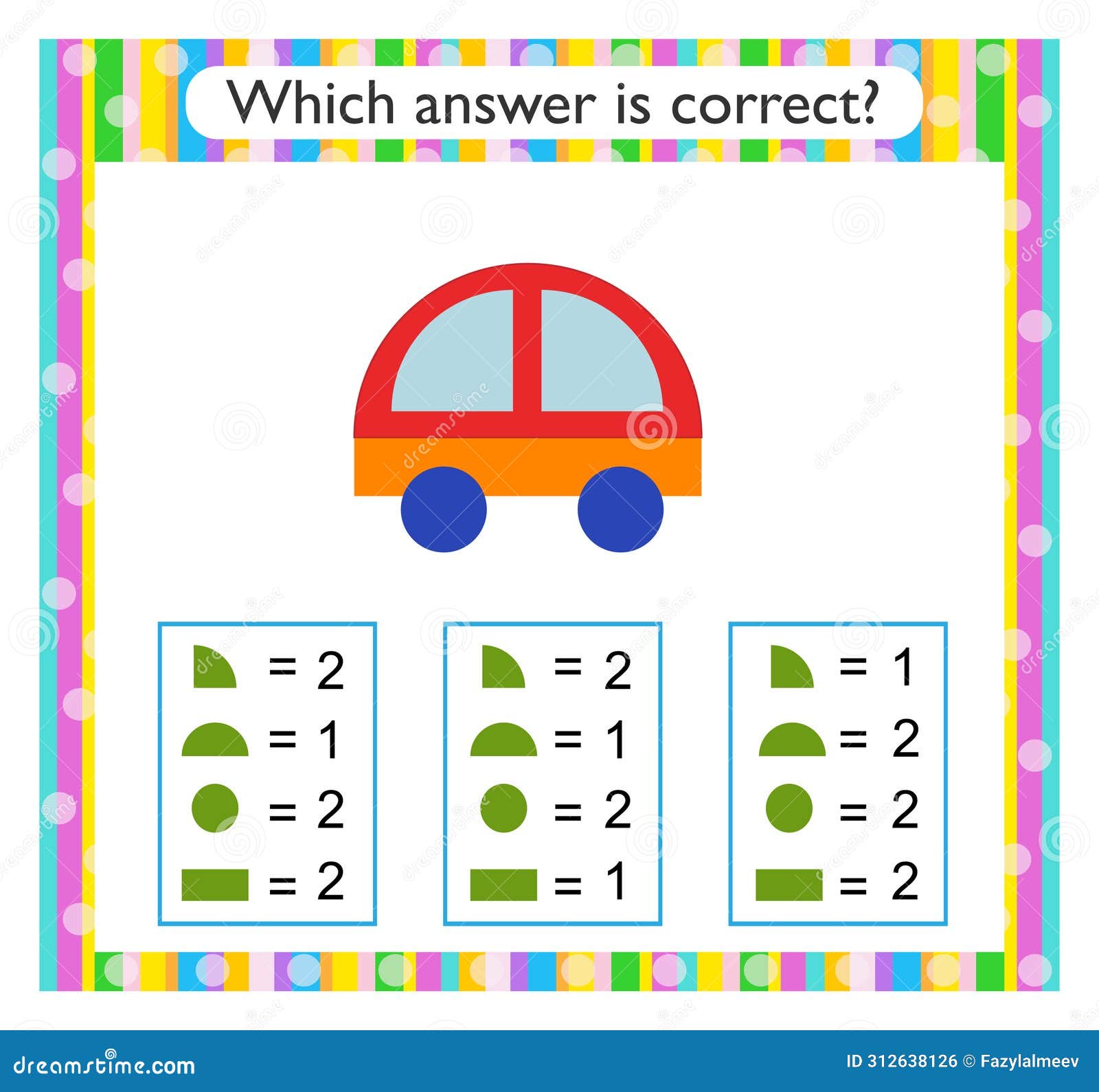 Math Activity for Kids. Find the Correct Answer Stock Vector ...