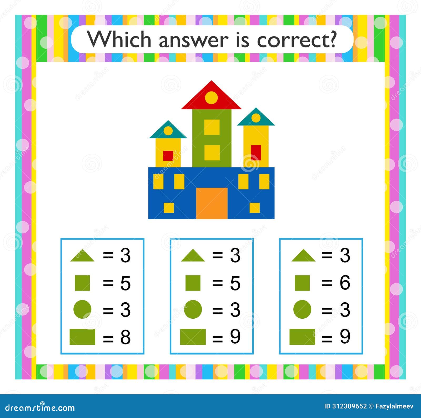 Math Activity for Kids. Find the Correct Answer Stock Vector ...