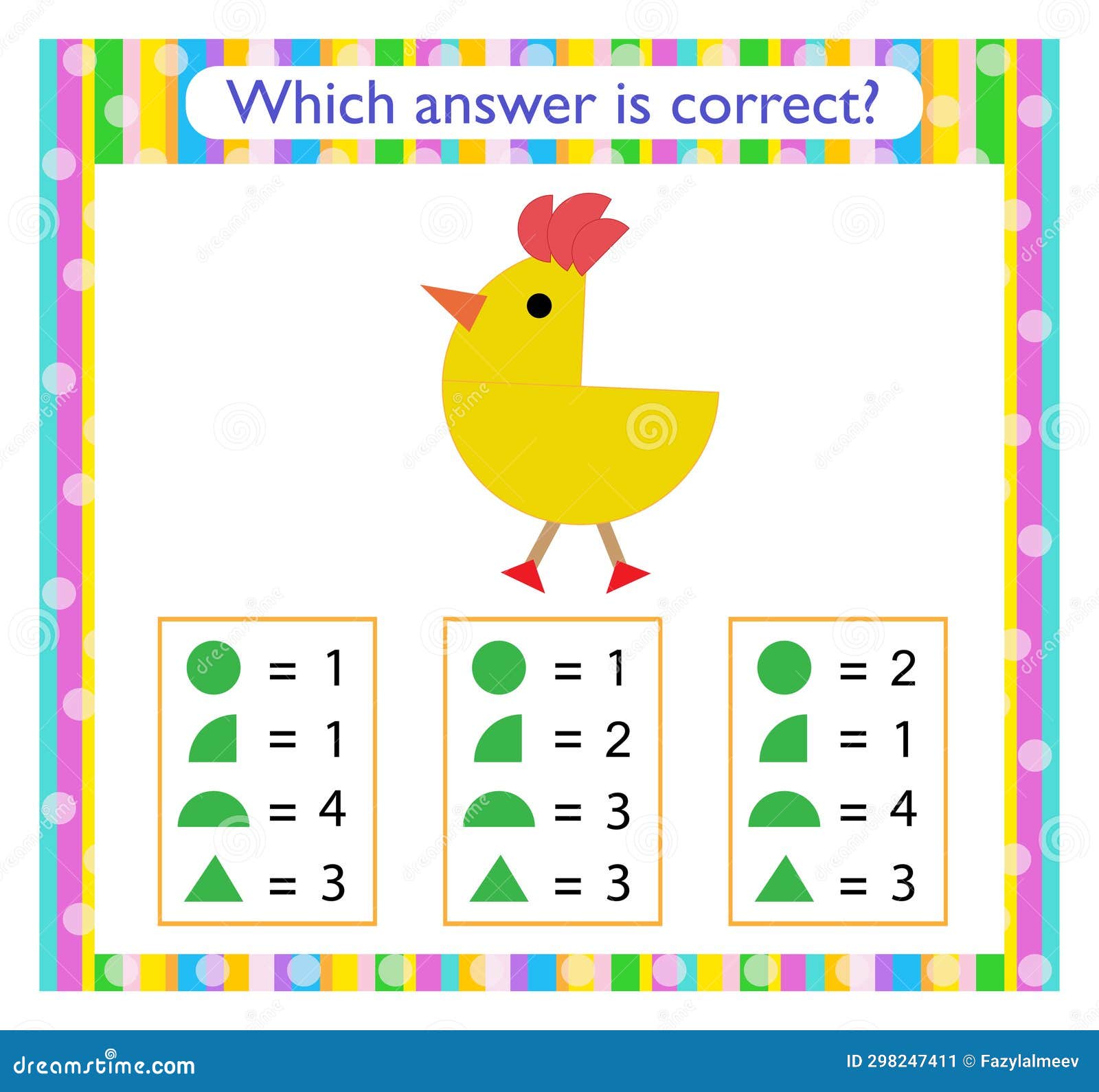 Math Activity for Kids. Find the Correct Answer Stock Vector ...