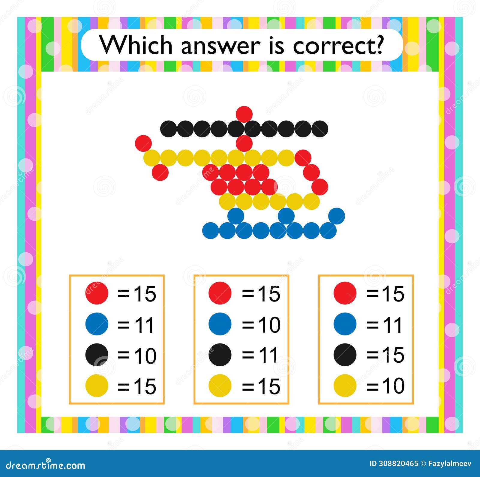 Math Activity for Kids. Find the Correct Answer Stock Vector ...
