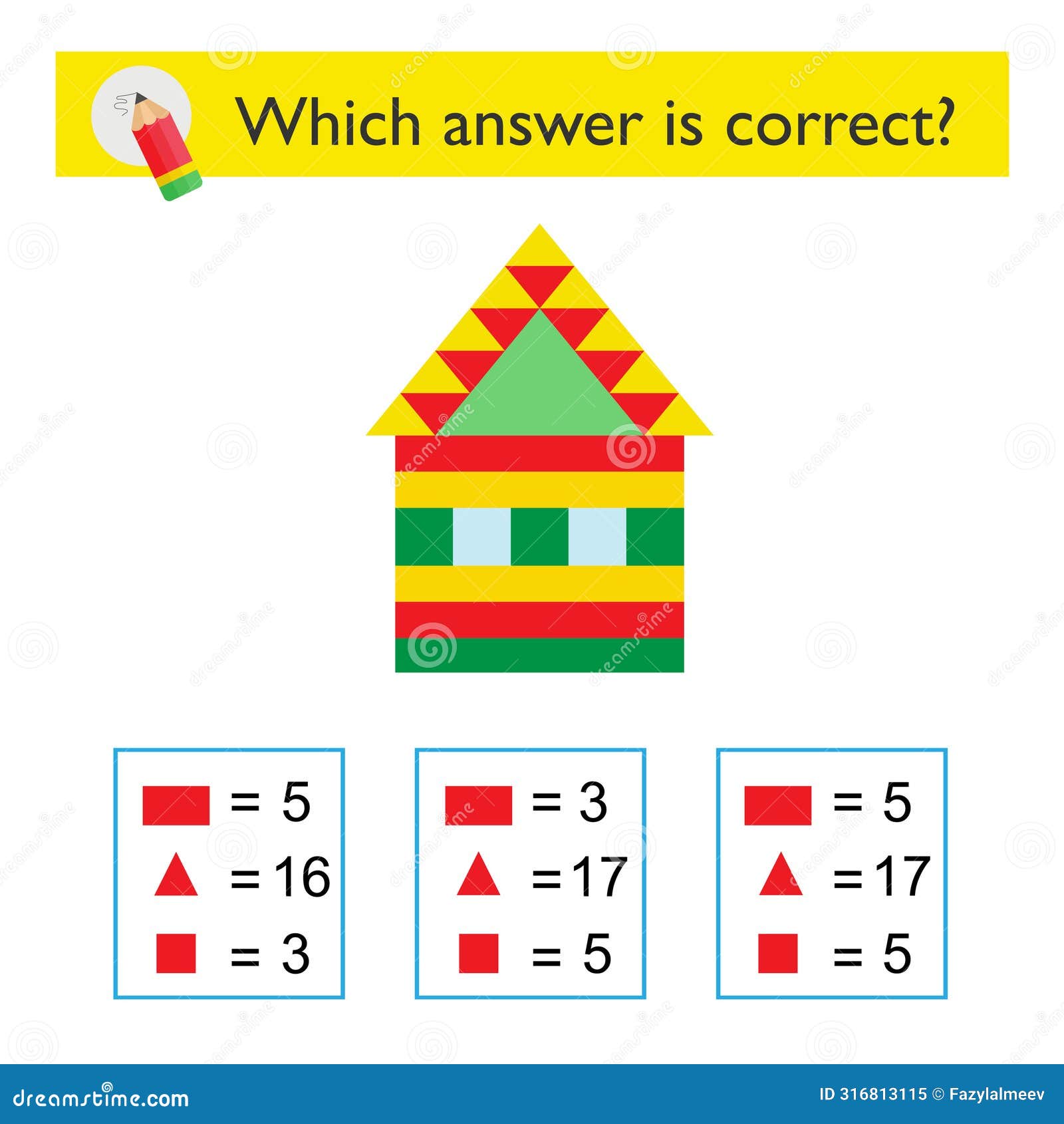 Math Activity for Kids. Find the Correct Answer Stock Vector ...