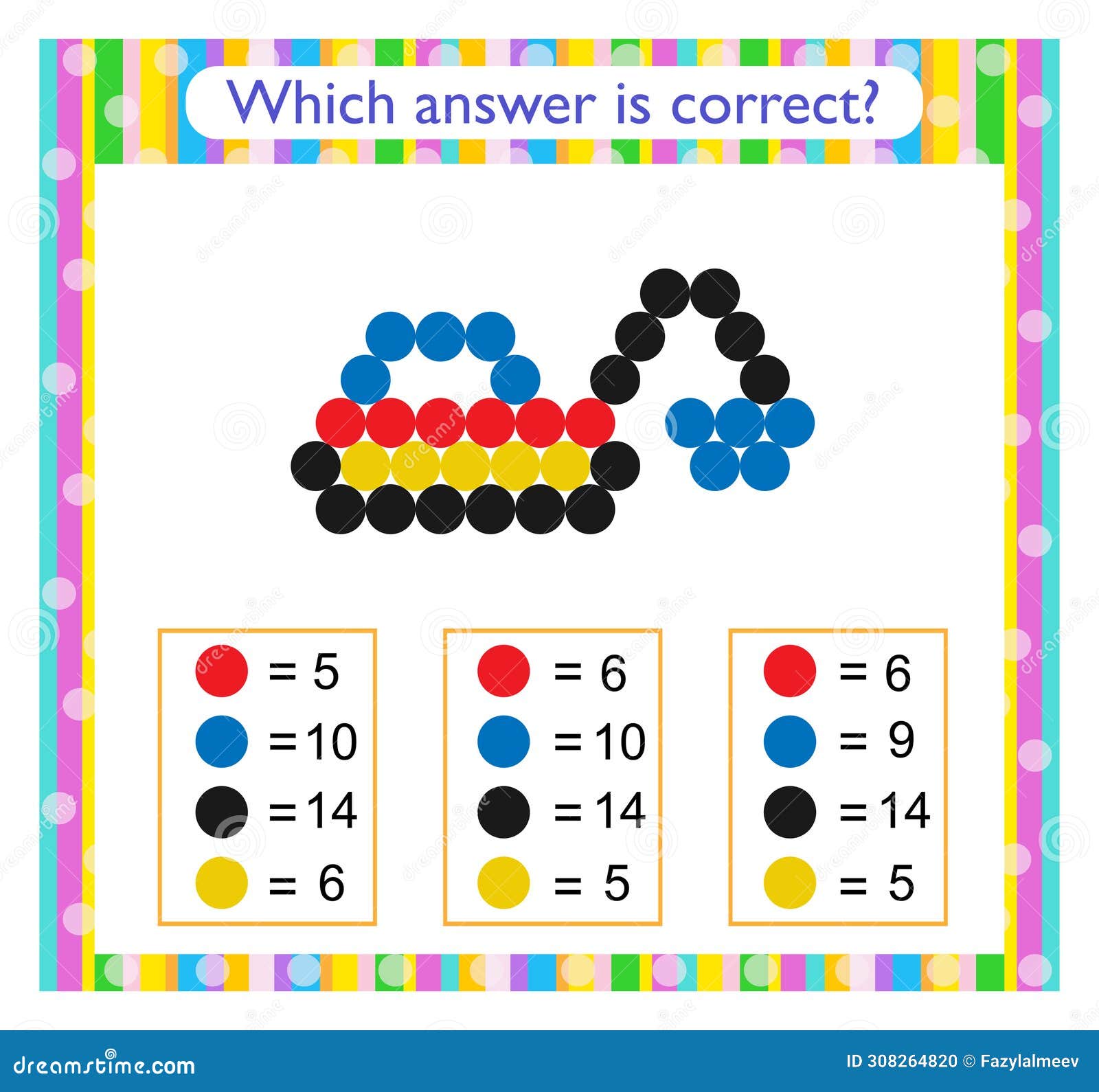 Math Activity for Kids. Find the Correct Answer Stock Vector ...