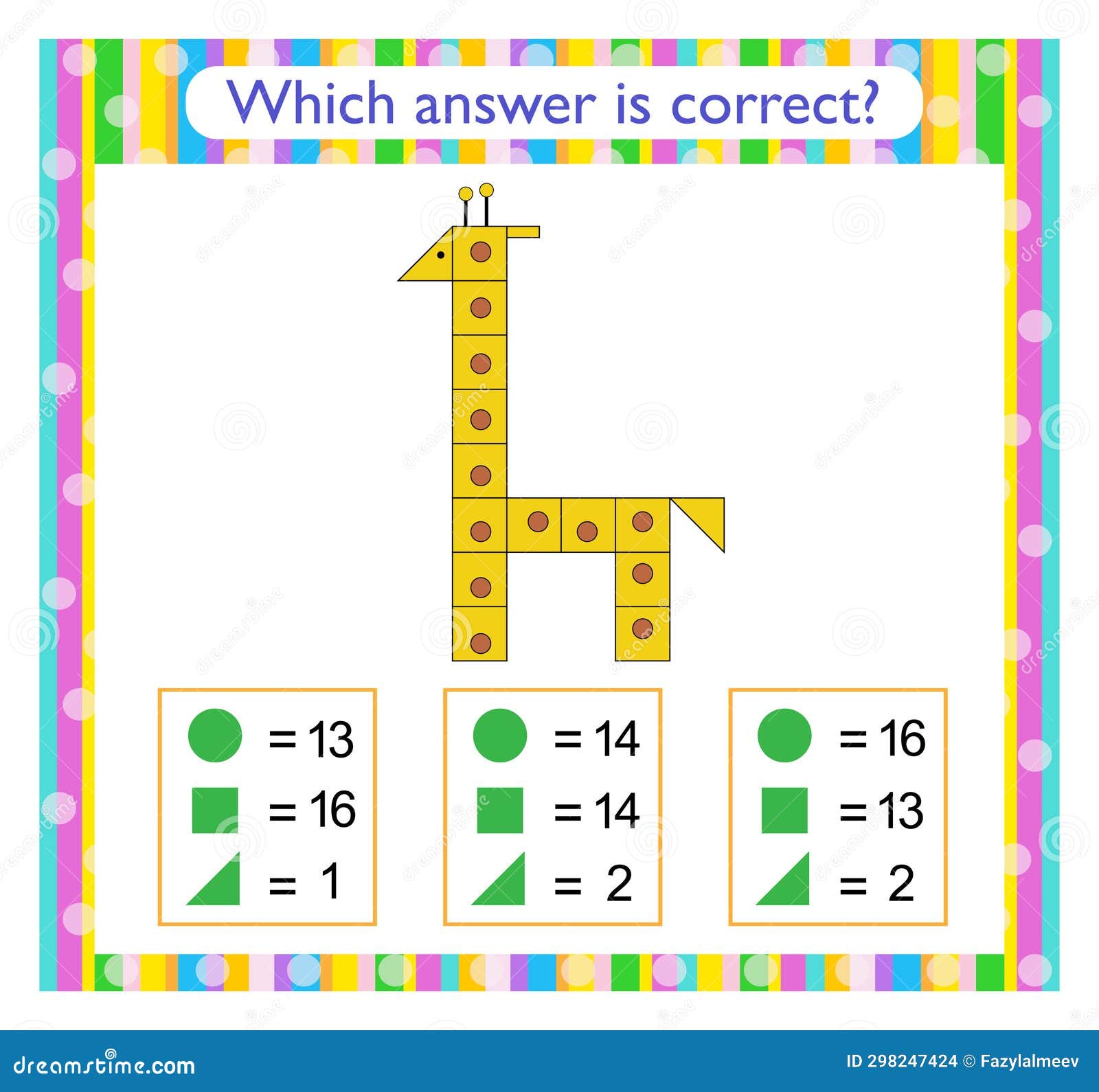 Math Activity for Kids. Find the Correct Answer Stock Vector ...