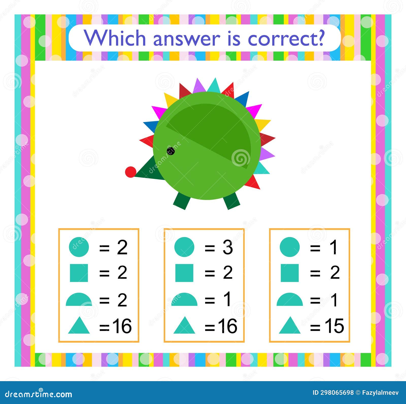 Math Activity for Kids. Find the Correct Answer Stock Vector ...