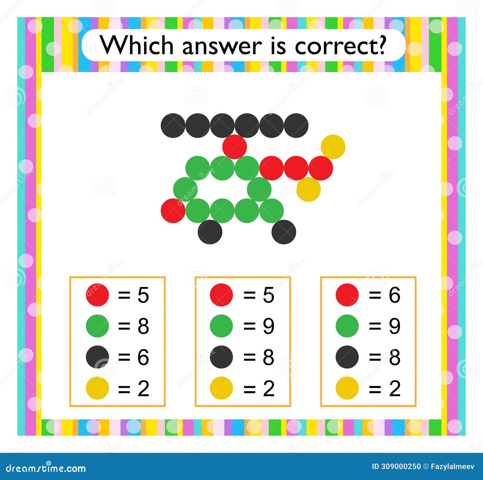 Math Activity for Kids. Find the Correct Answer Stock Vector ...