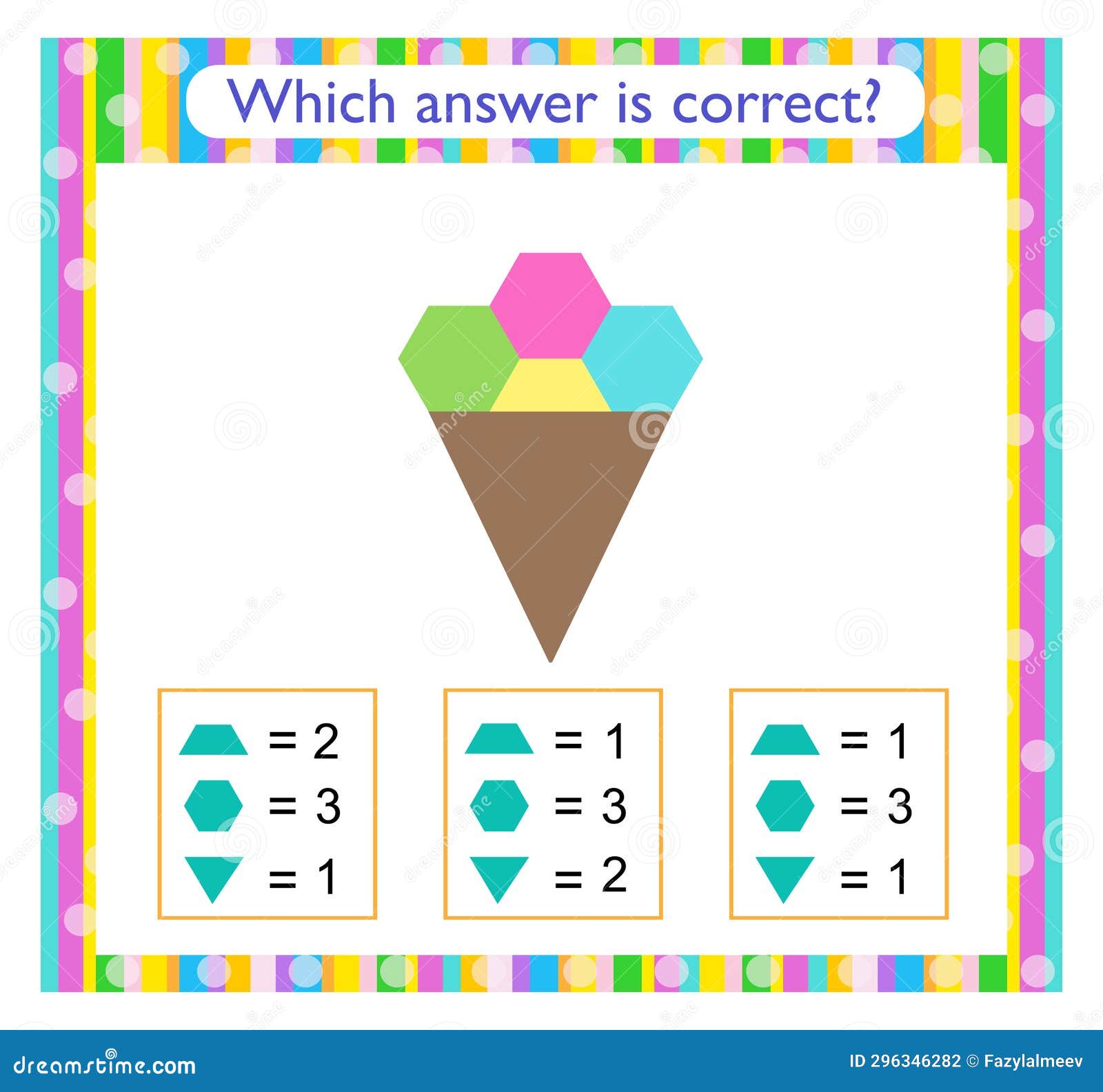 Math Activity for Kids. Find the Correct Answer Stock Illustration ...