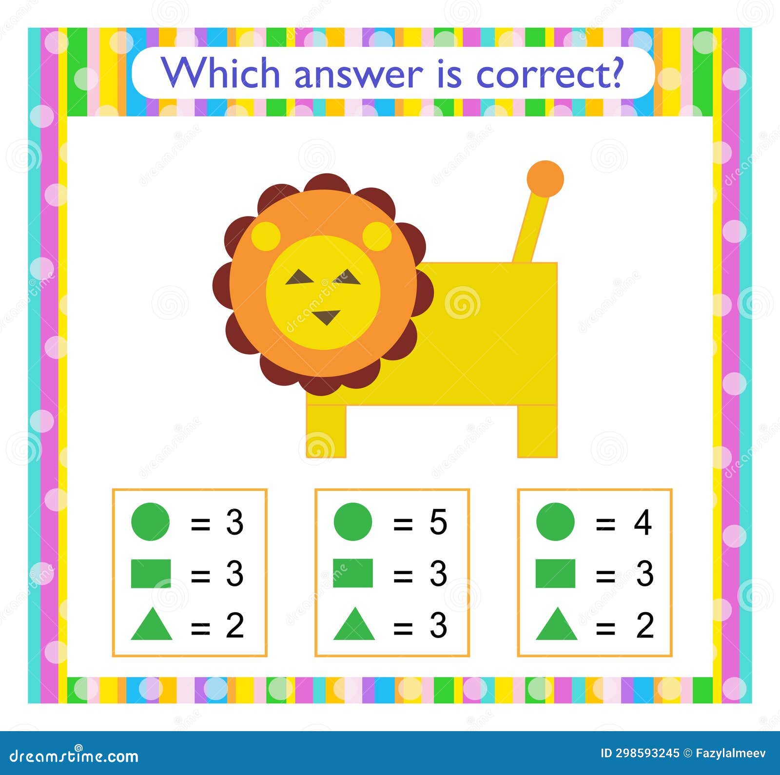 Math Activity for Kids. Find the Correct Answer Stock Vector ...