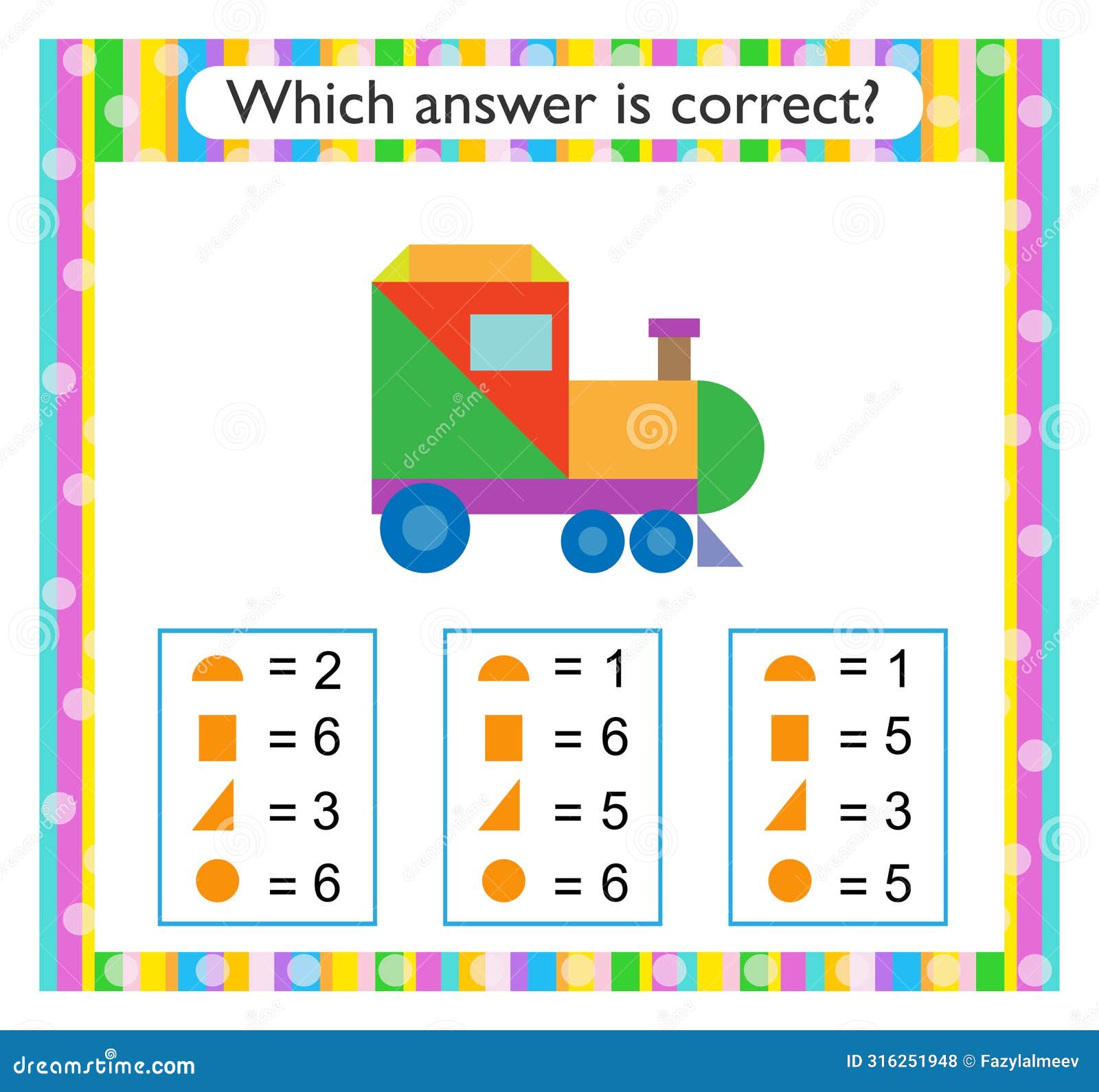 Math Activity for Kids. Find the Correct Answer Stock Vector ...