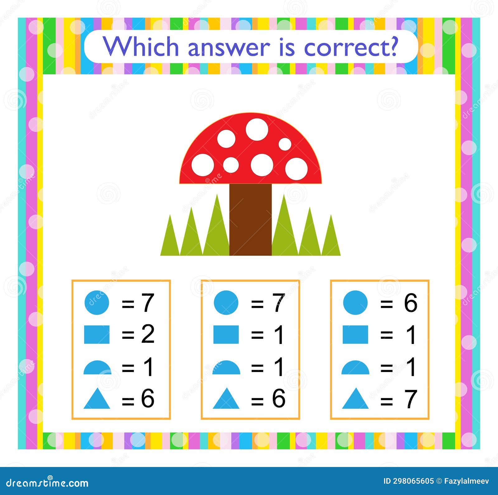 Math Activity for Kids. Find the Correct Answer Stock Illustration ...