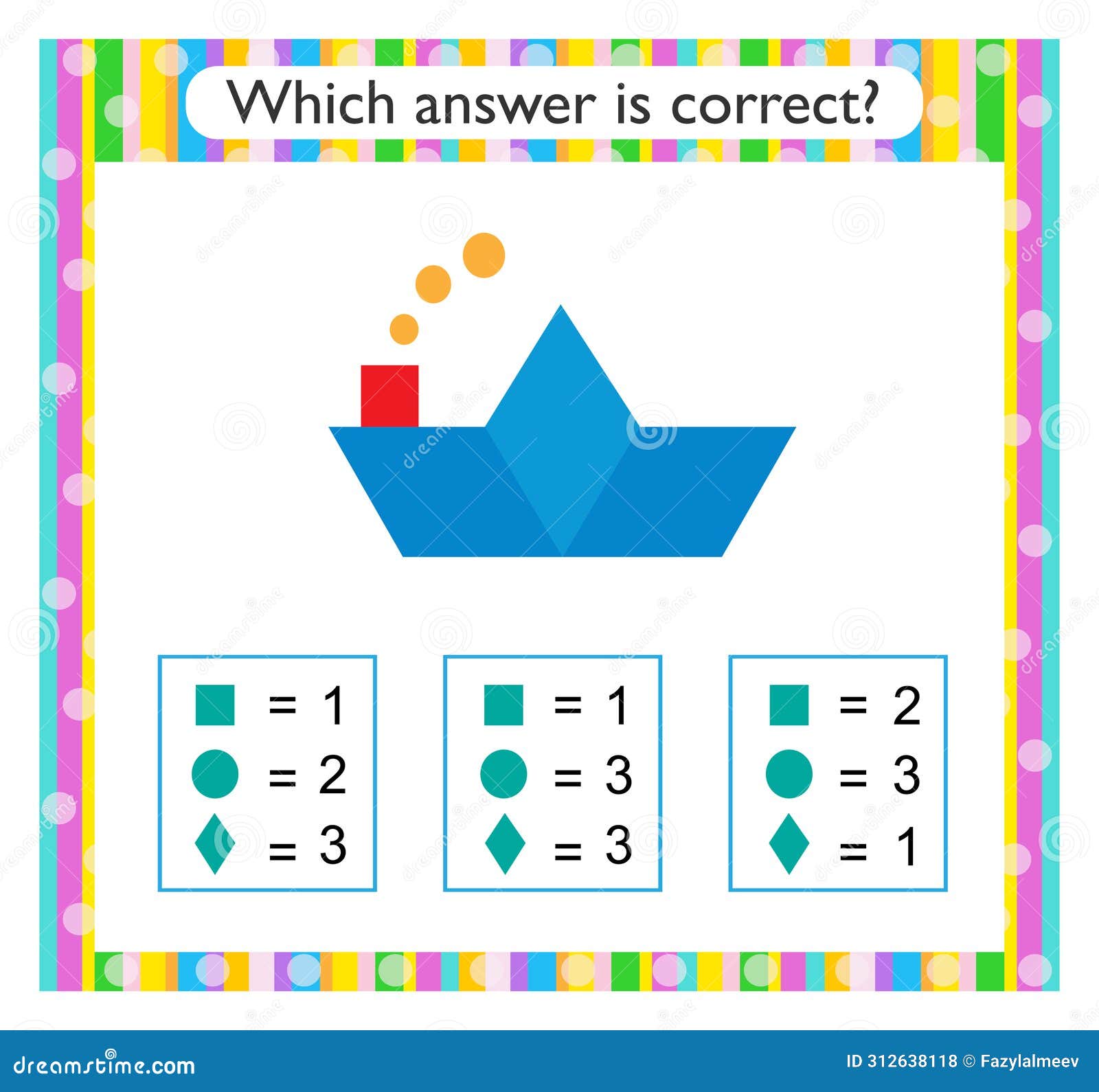 Math Activity for Kids. Find the Correct Answer Stock Vector ...