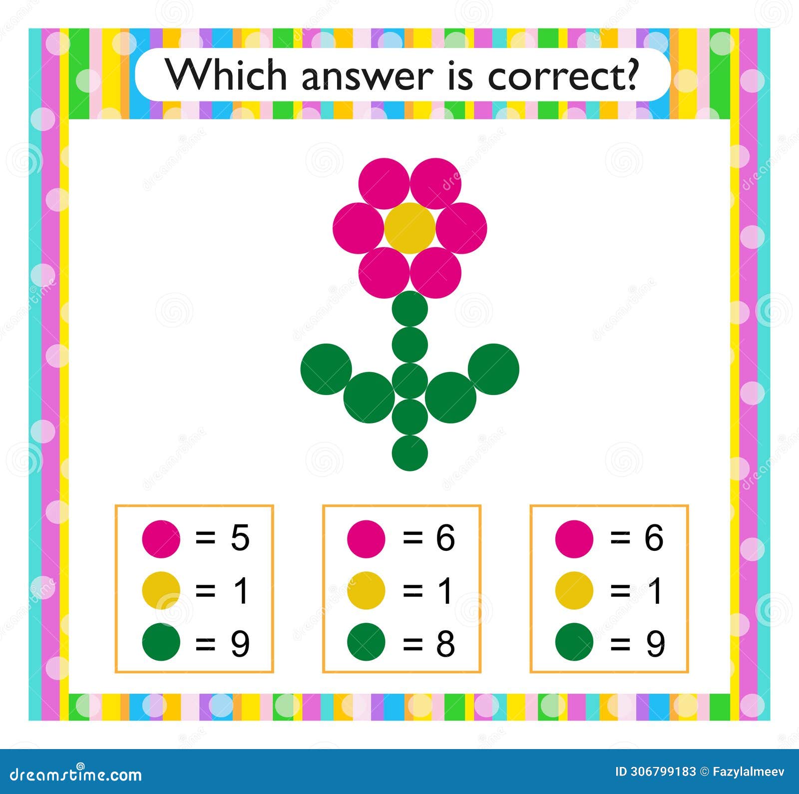 Math Activity for Kids. Find the Correct Answer Stock Illustration ...