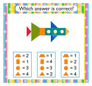 Math Activity for Kids. Find the Correct Answer Stock Vector ...