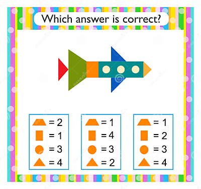 Math Activity for Kids. Find the Correct Answer Stock Vector ...