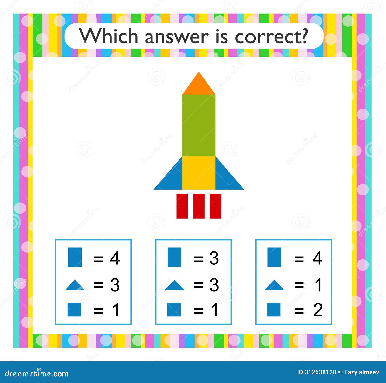 Math Activity for Kids. Find the Correct Answer Stock Vector ...