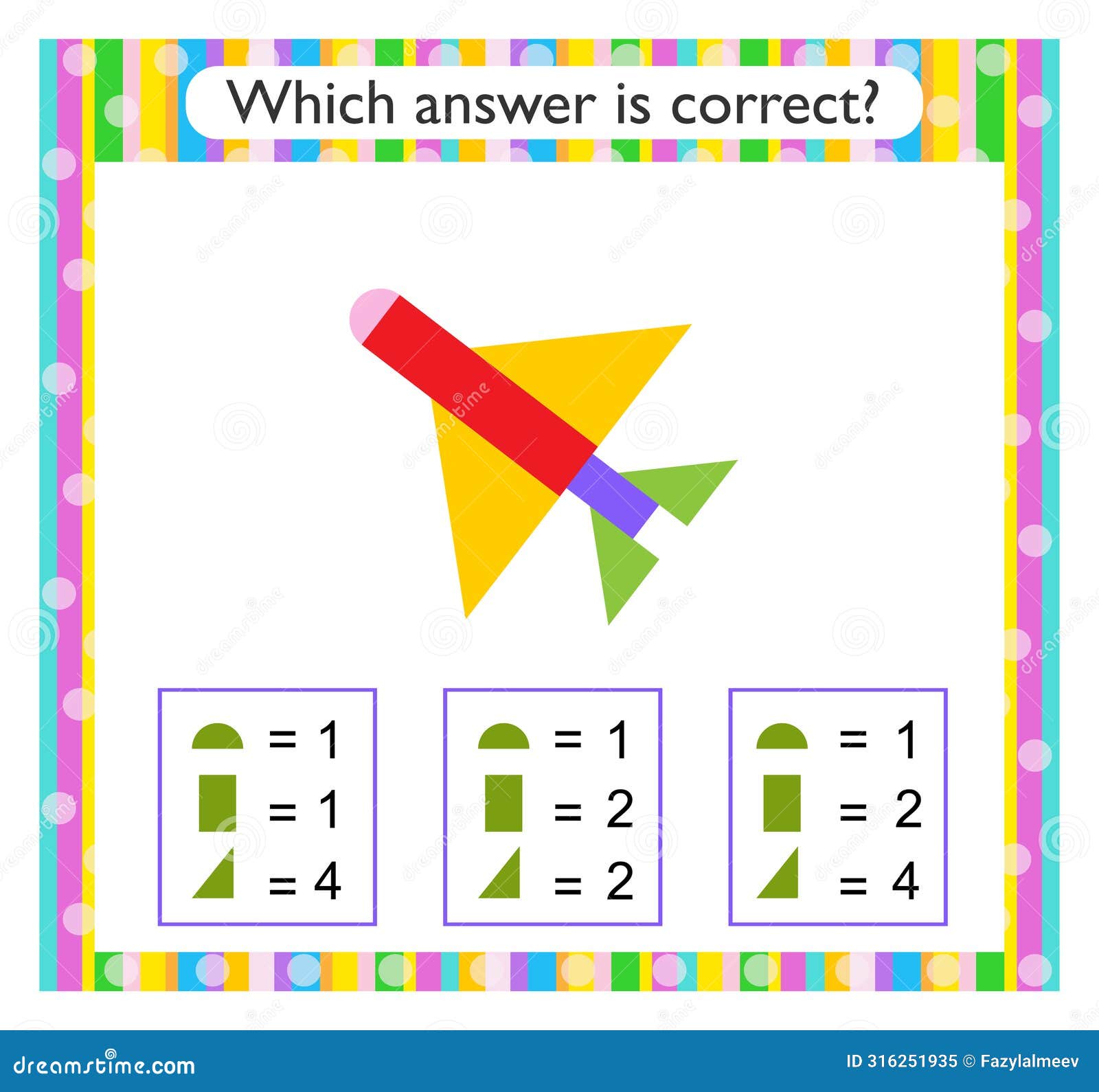 Math Activity for Kids. Find the Correct Answer Stock Vector ...