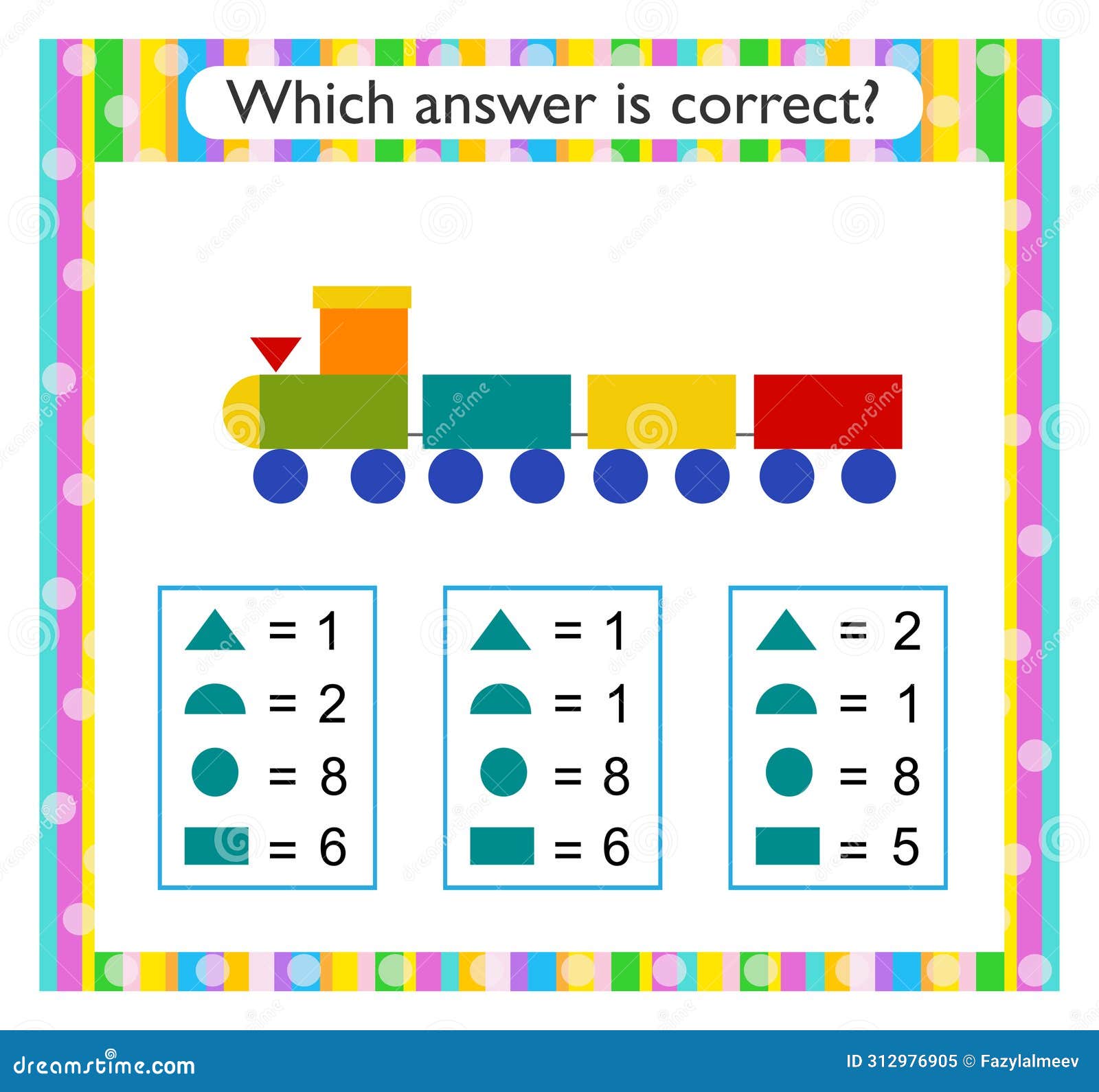 Math Activity for Kids. Find the Correct Answer Stock Vector ...