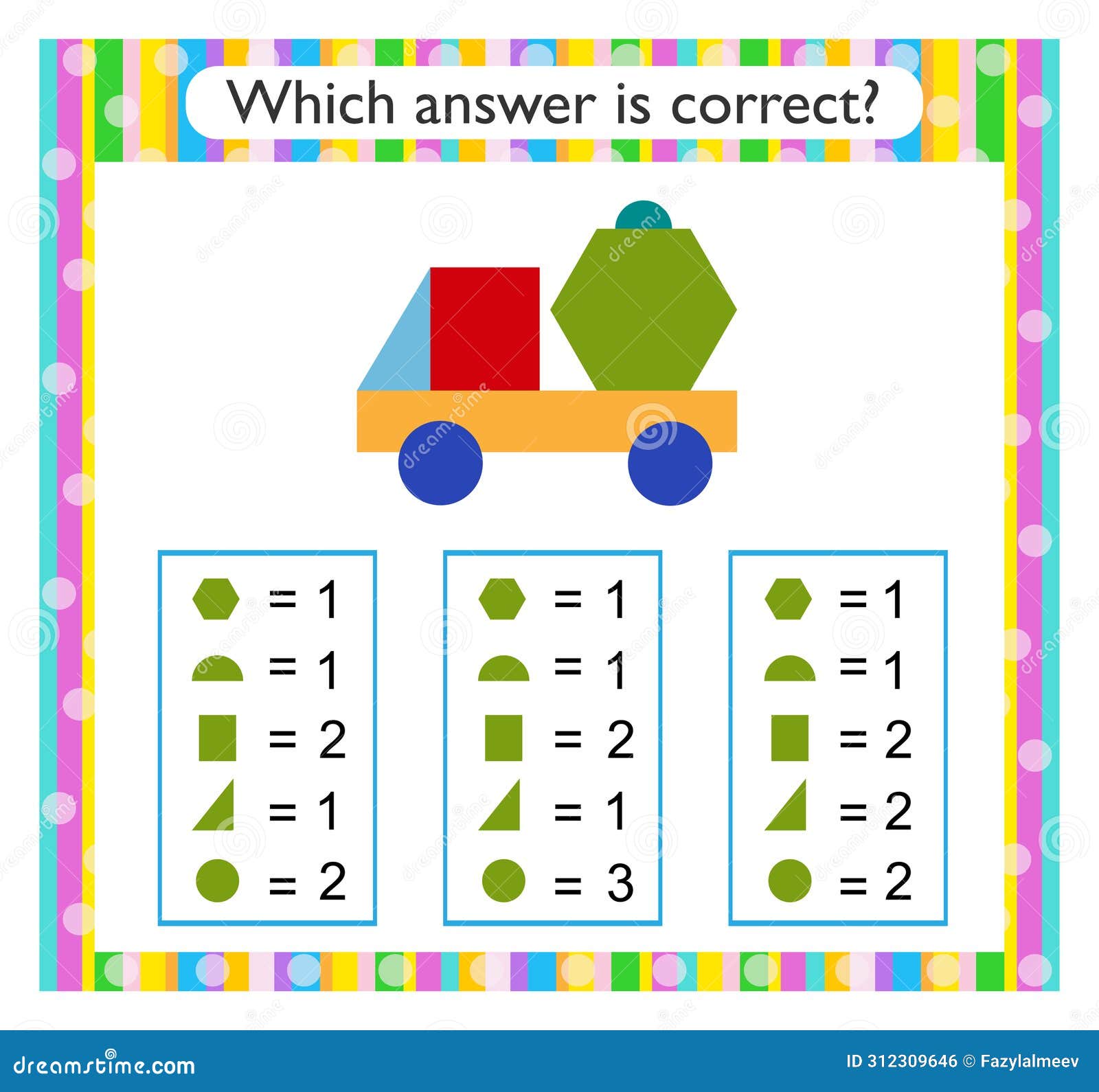 Math Activity for Kids. Find the Correct Answer Stock Vector ...