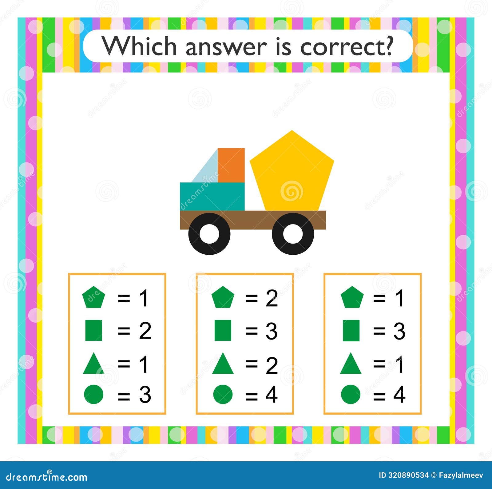 Math Activity for Kids. Find the Correct Answer Stock Vector ...