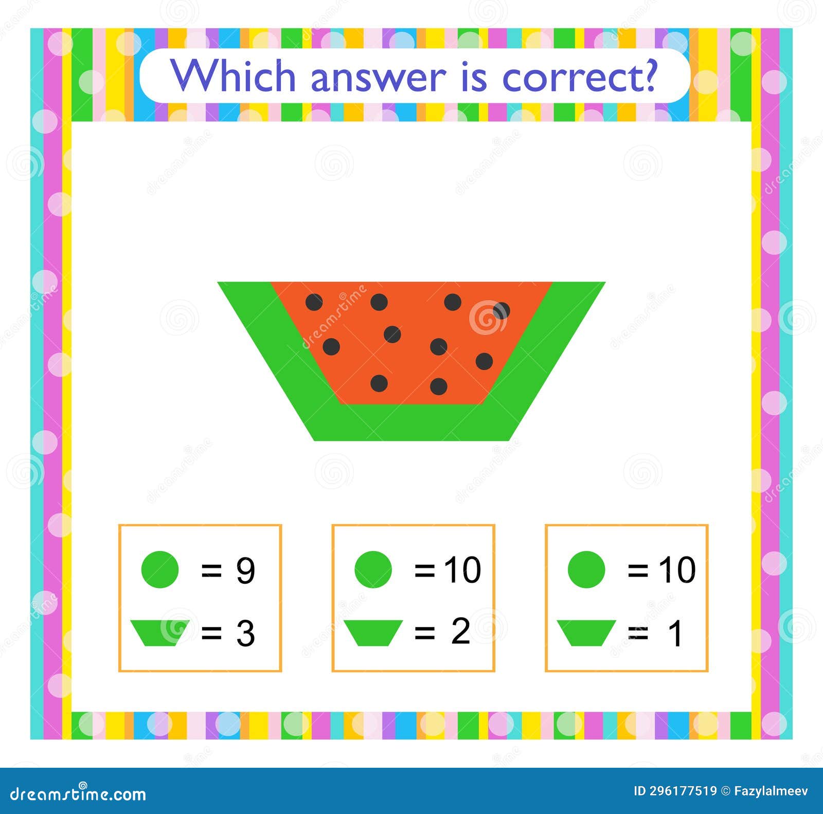 Math Activity for Kids. Find the Correct Answer Stock Illustration ...