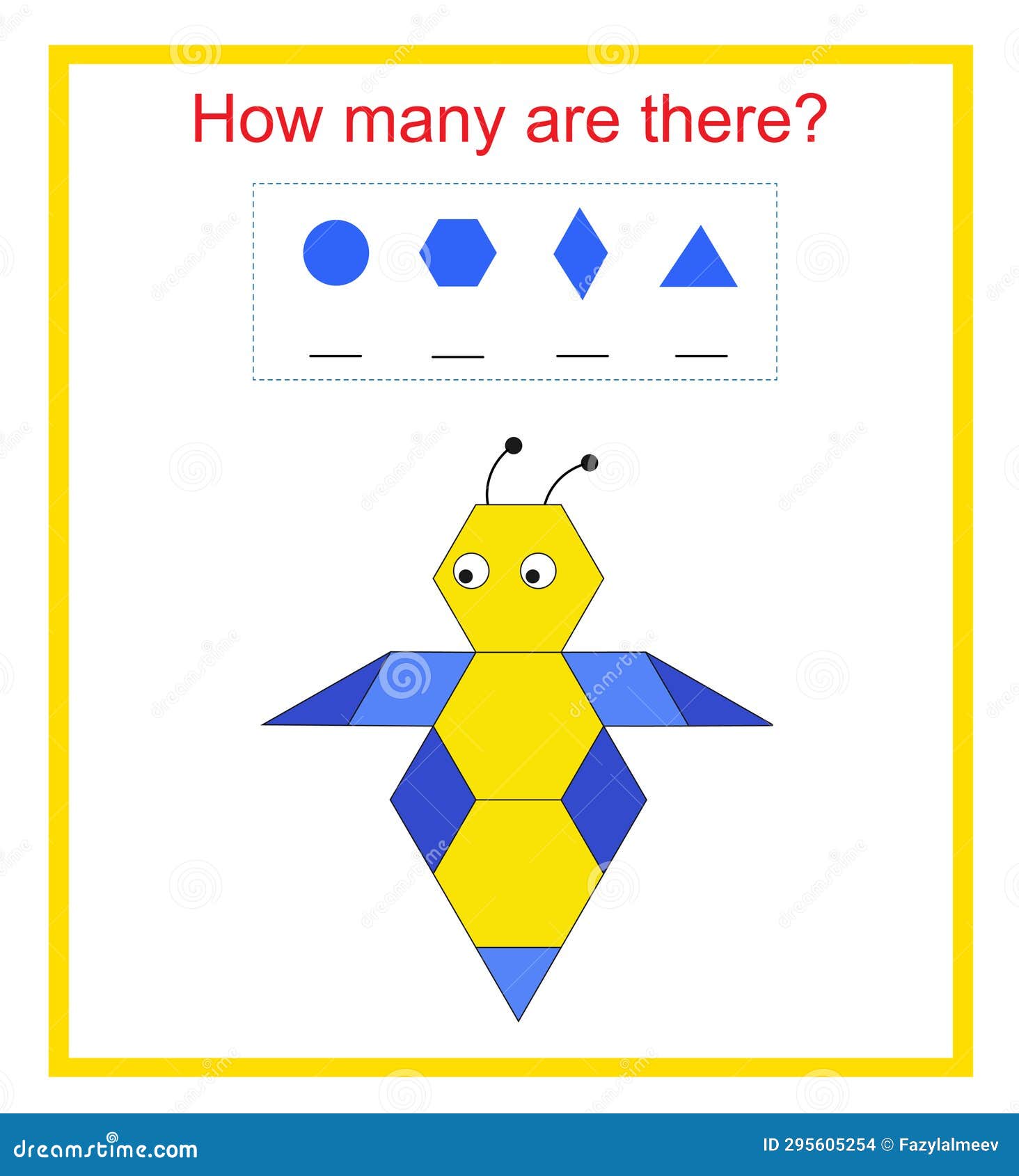 Math Activity for Kids. How Many Geometric Shapes? Developing Numeracy ...