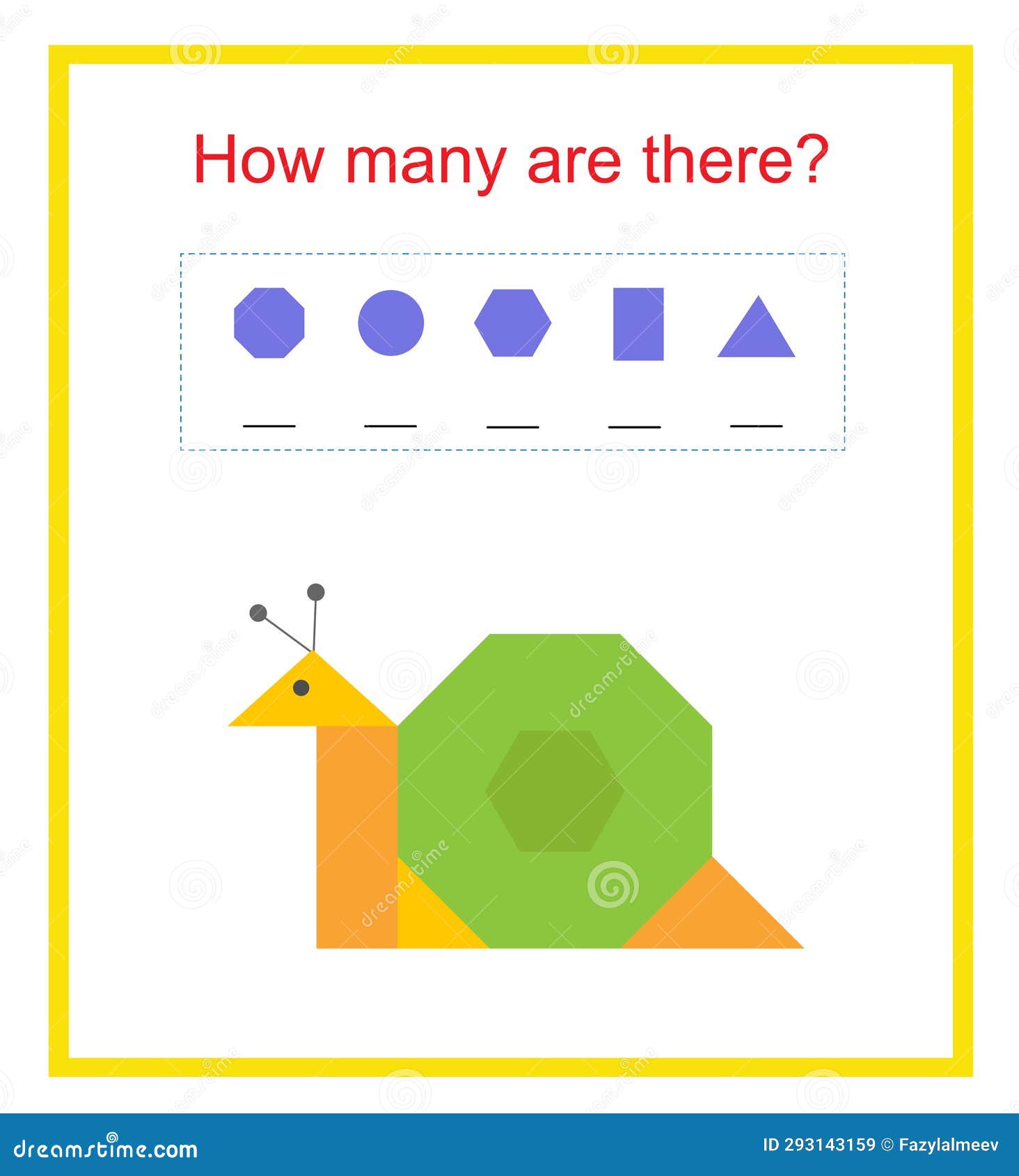 Math Activity for Kids. How Many Geometric Shapes? Developing Numeracy ...