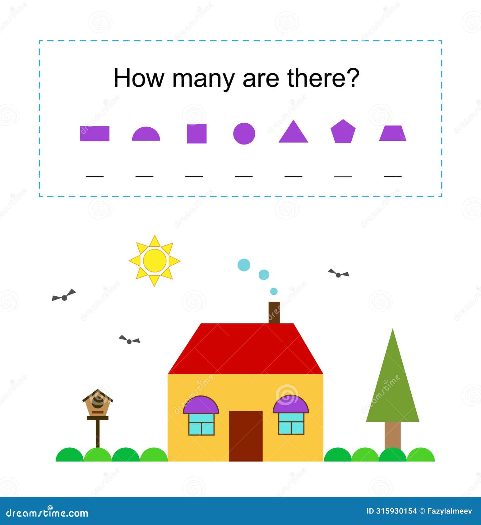 Math Activity for Kids. How Many Geometric Shapes? Developing Numeracy ...